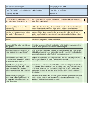 Paragraph Journal #10 - Your name: Vanisha Ojha Paragraph journal #: 10 ...