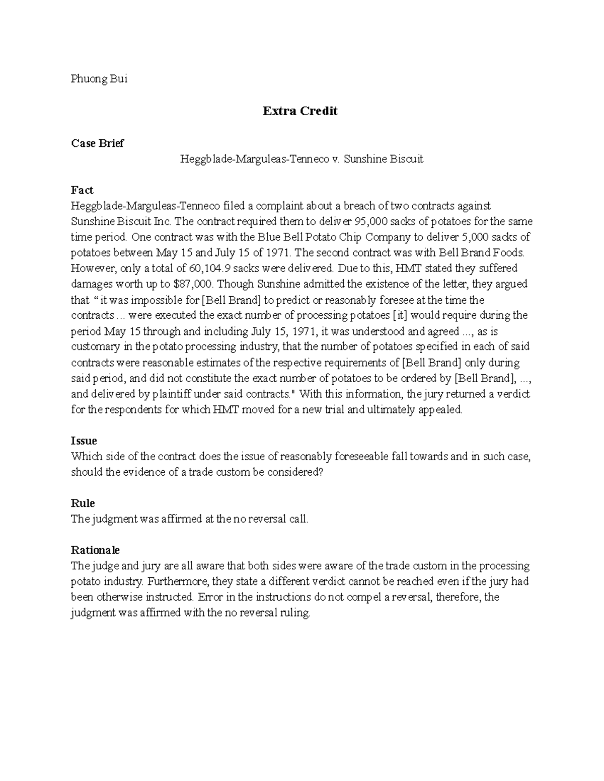 EC Case Brief - Extra Credit - Phuong Bui Extra Credit Case Brief ...