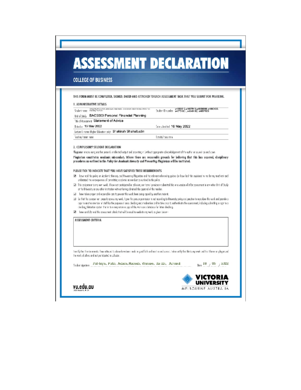 PFP statment of advice - Suit 2/Level 10, 470 Collins Street, Melbourne ...