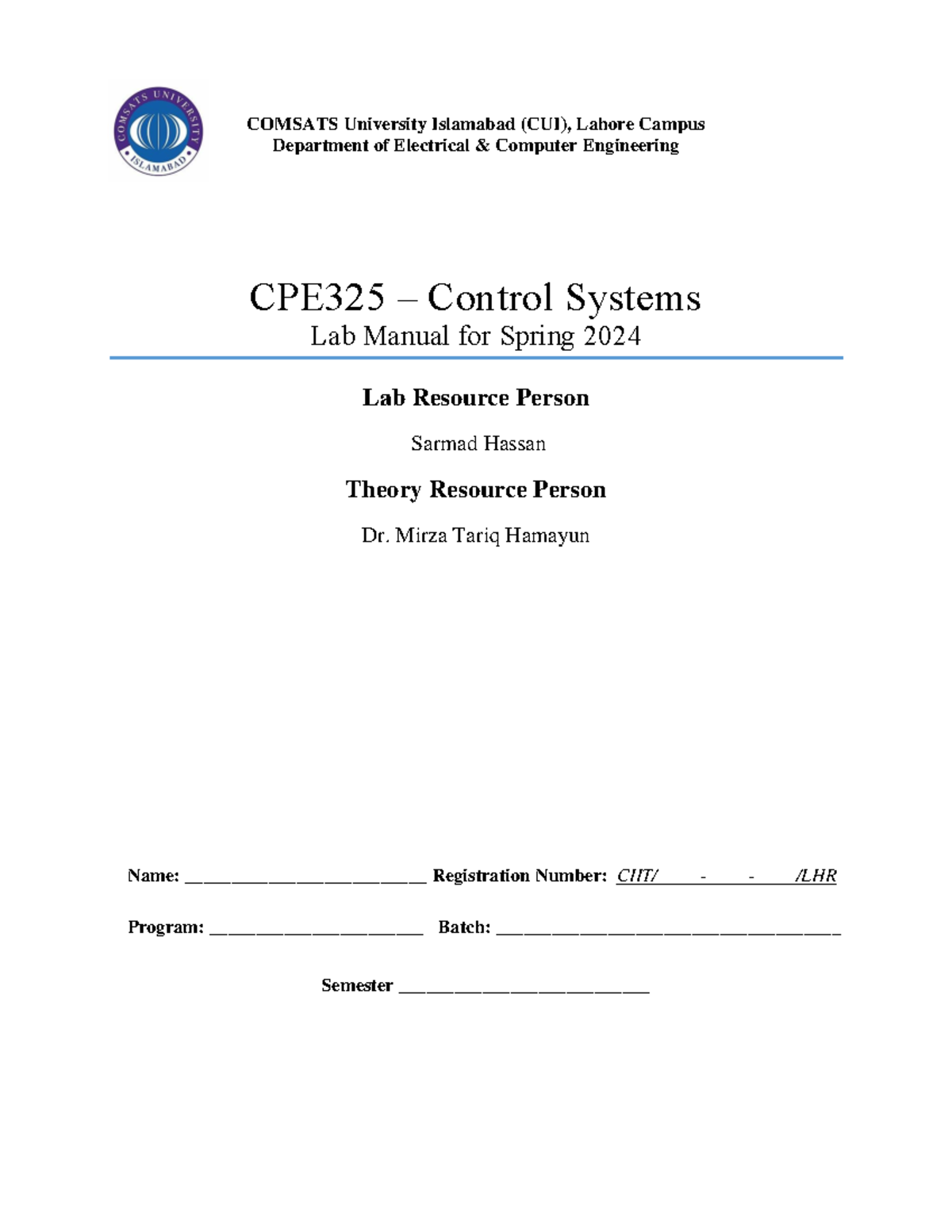 CS Manual Final - update-V4 - COMSATS University Islamabad (CUI ...