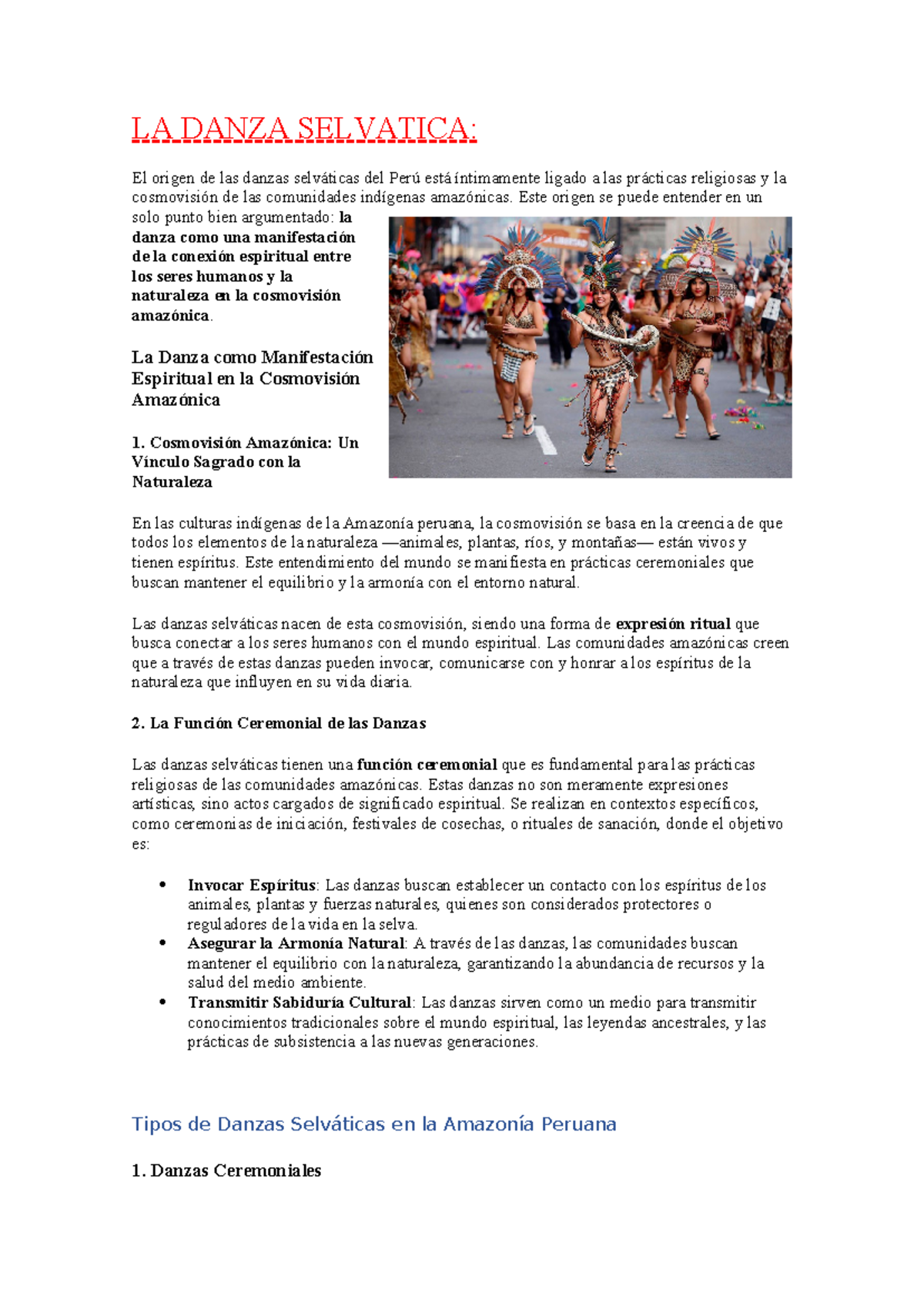 LA Danza Selvatica - cbcbcbx - LA DANZA SELVATICA: El origen de las ...
