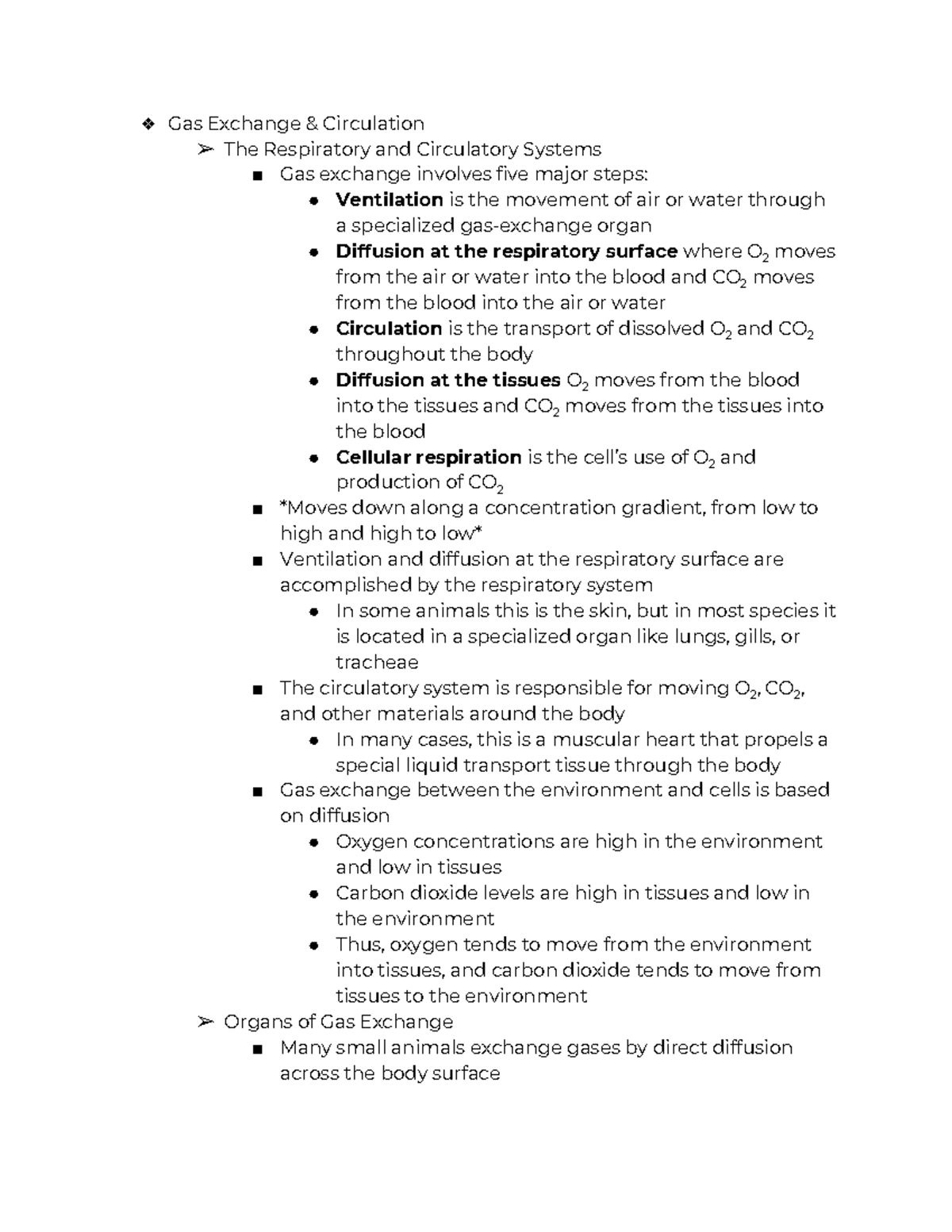 Gas Exchange & Circulation - Gas Exchange & Circulation The Respiratory ...