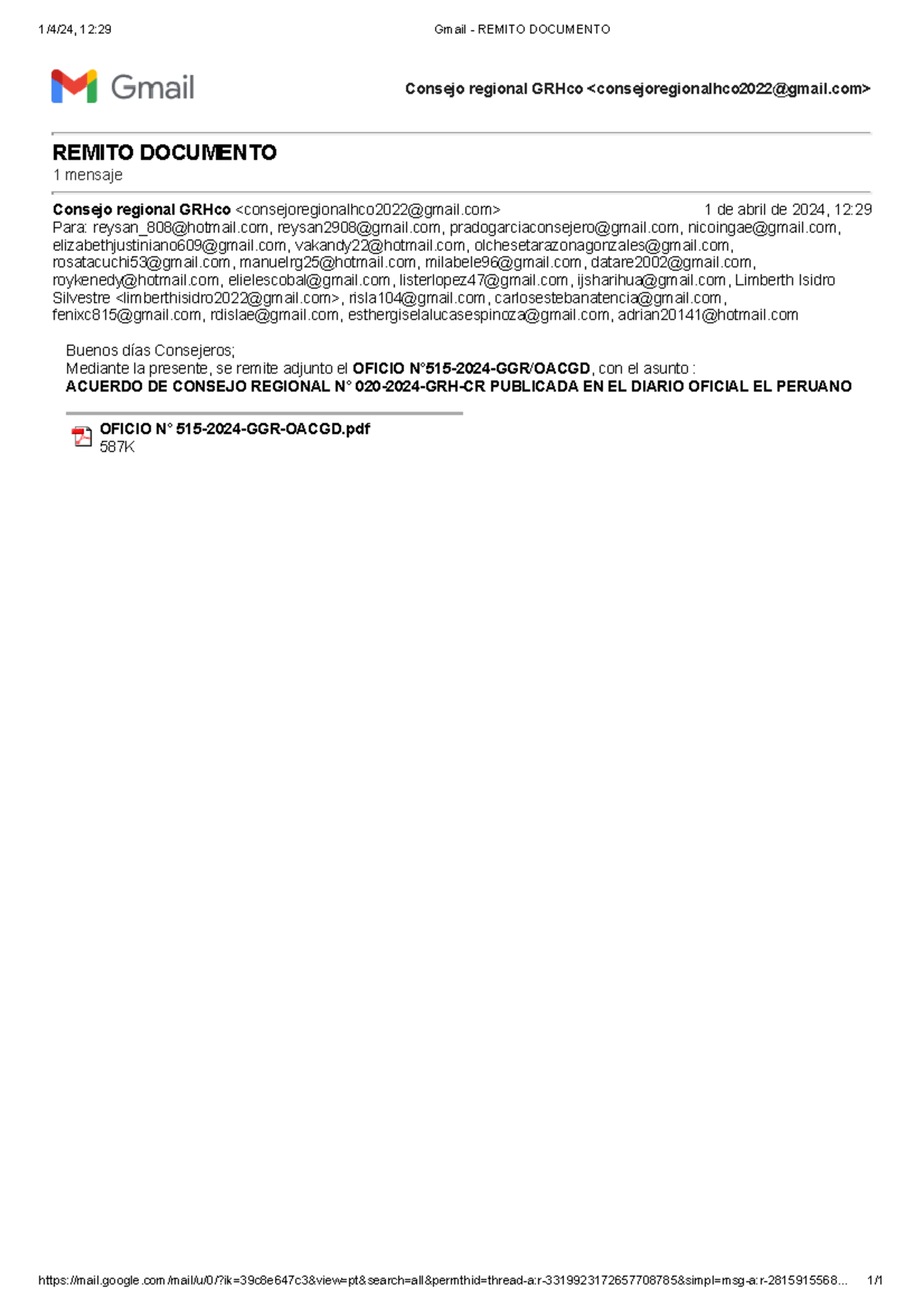 Gmail - Remito Documento-2 - 1/4/24, 12:29 Gmail - REMITO DOCUMENTO - Studocu