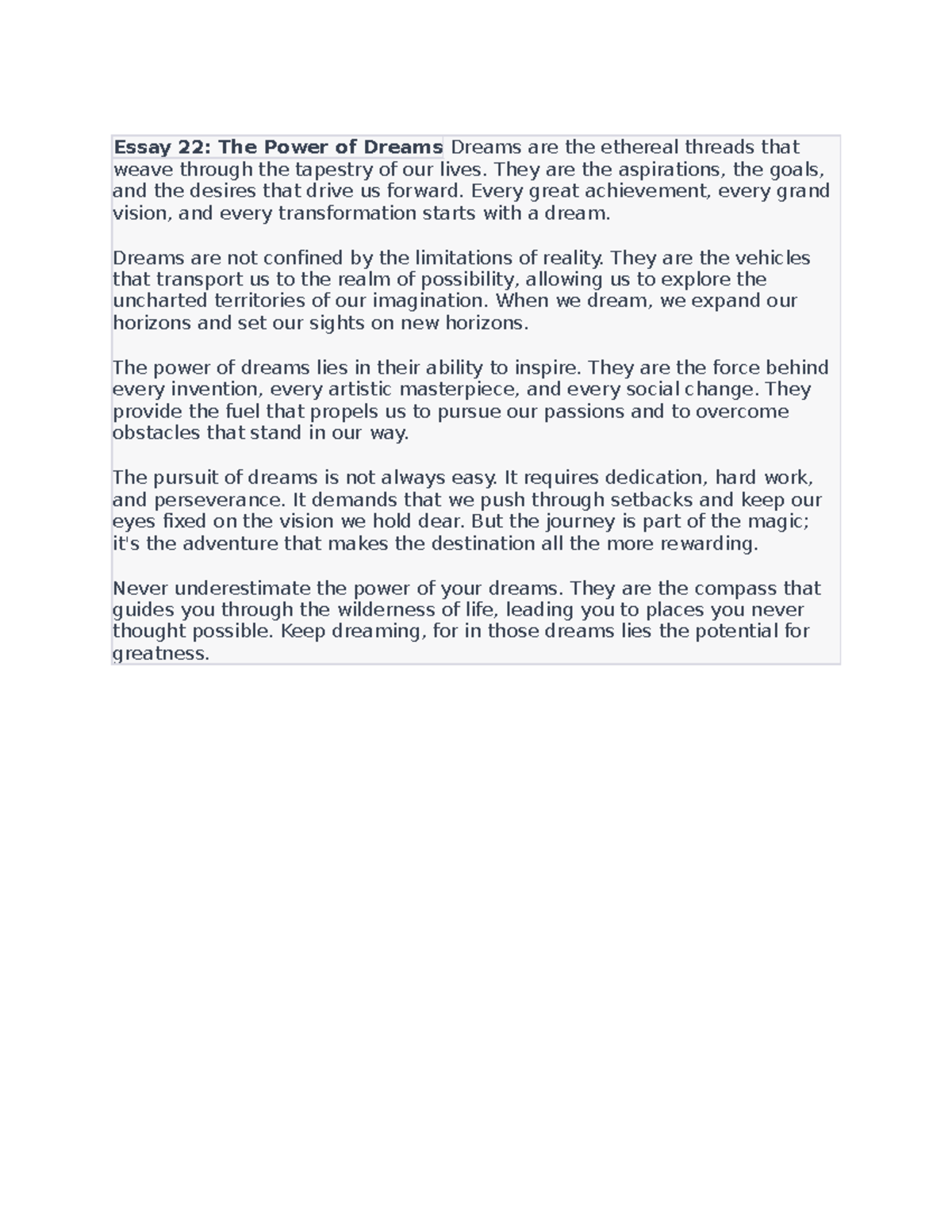 Essay 22 - In a world that often feels routine and predictable, the ...