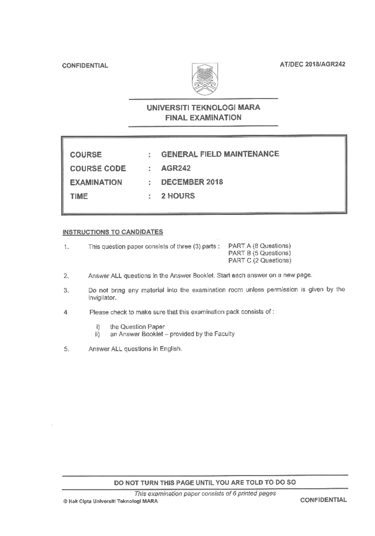 LECTURE NOTES AGR - Planting Industry Management - Studocu