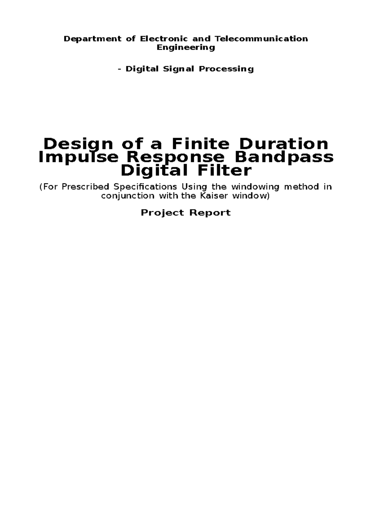 Project Report Template - Digital Signal Processing - Department of ...