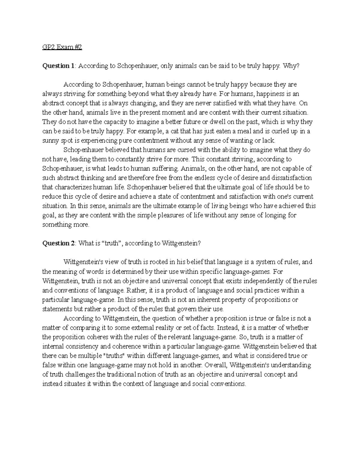 GP2 Exam #2 - Exam #2 essay question answers - GP2 Exam # Question 1 ...