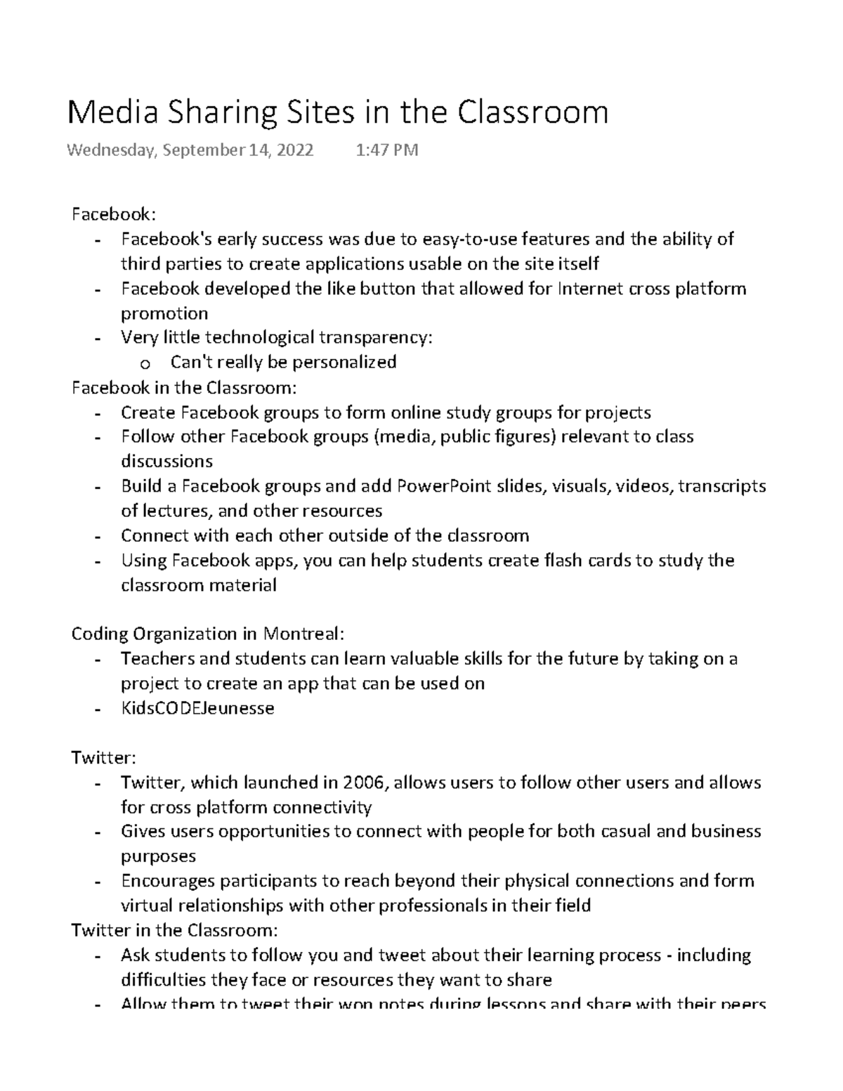 Lesson 2 Notes - Facebook: Facebook's early success was due to easy-to ...