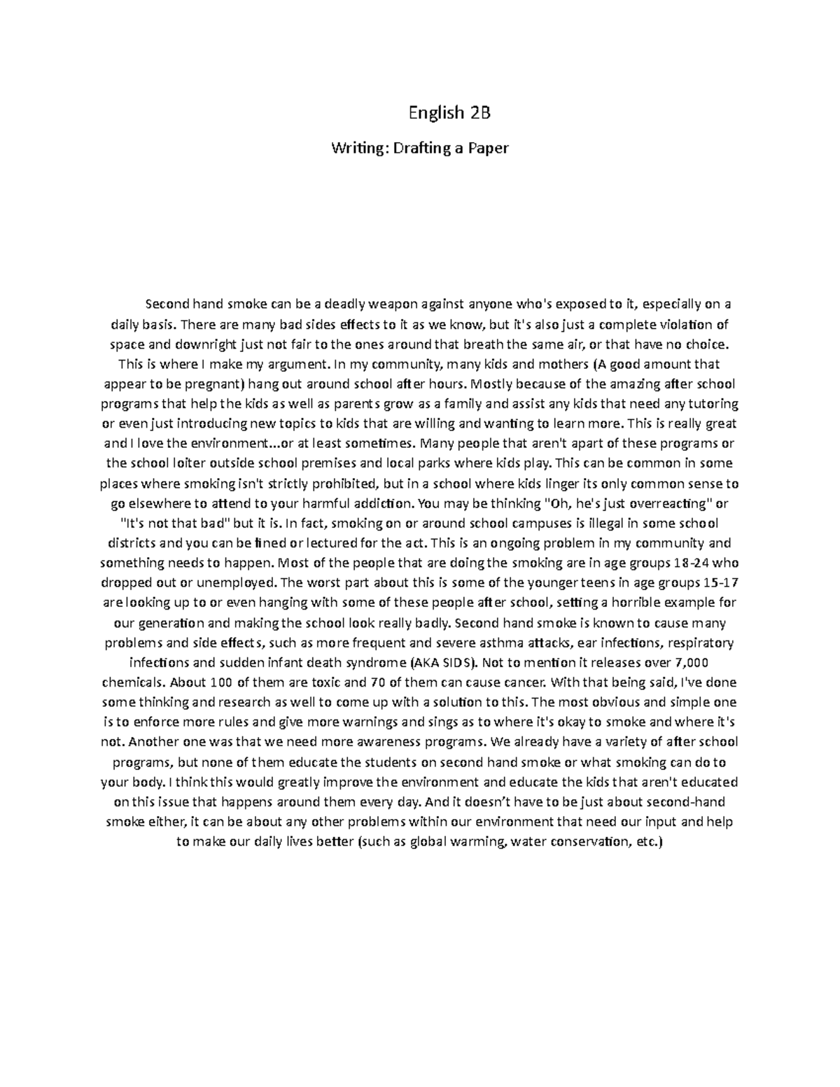 Document 154 - an Argument to follow against second-hand smoking ...