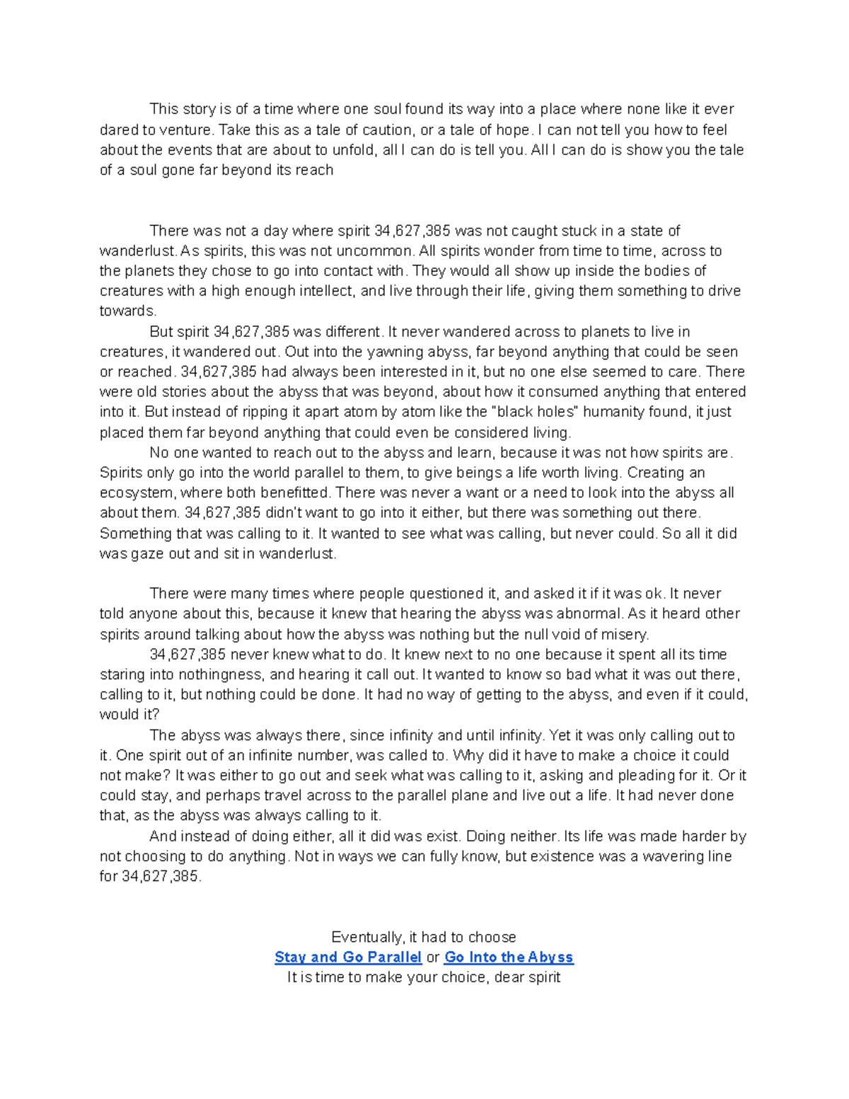 The Yawning Abyss - a short story that can lead into two parts - This ...