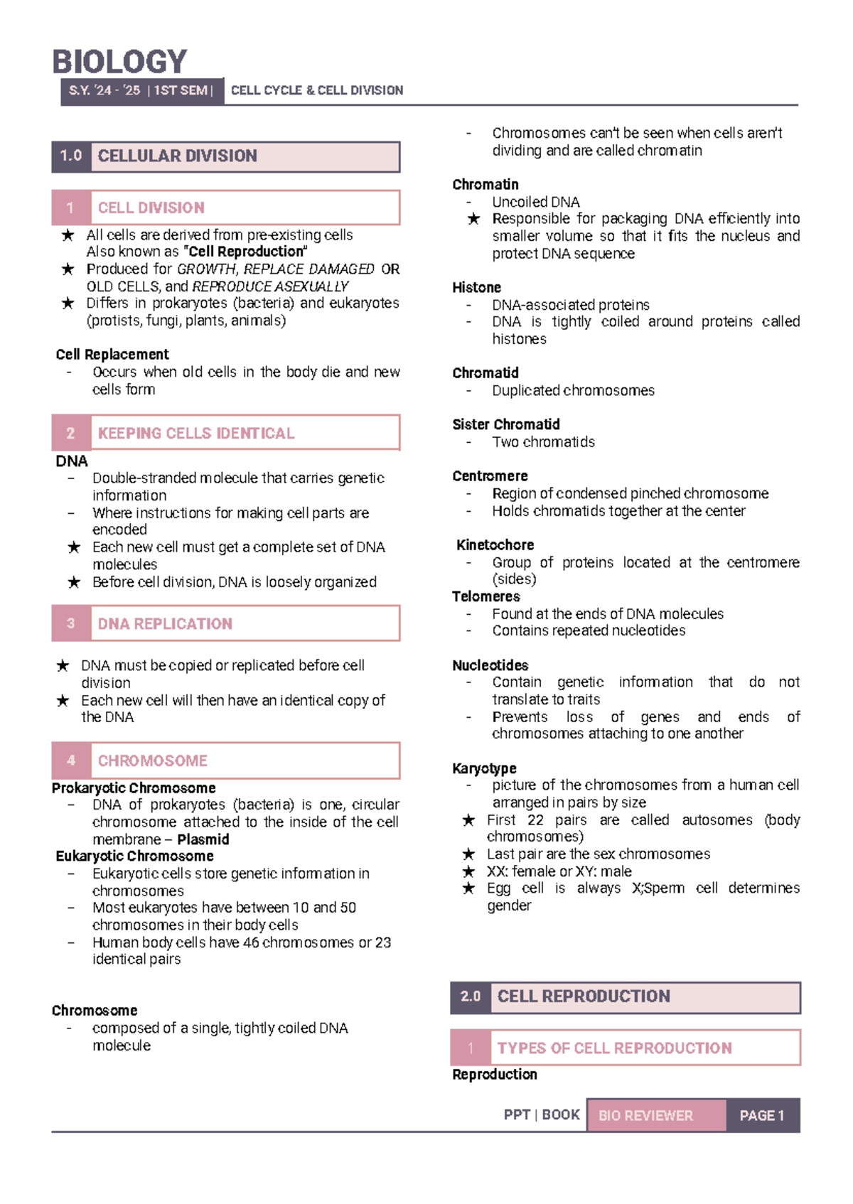 BIO - education - S. ‘24 - ‘25 | 1ST SEM | CELL CYCLE & CELL DIVISION 1 ...