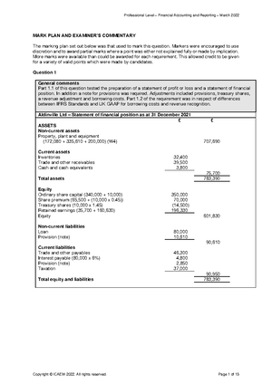 M23 PLFI Student Mark Plan - MARK PLAN AND EXAMINER’S COMMENTARY The ...