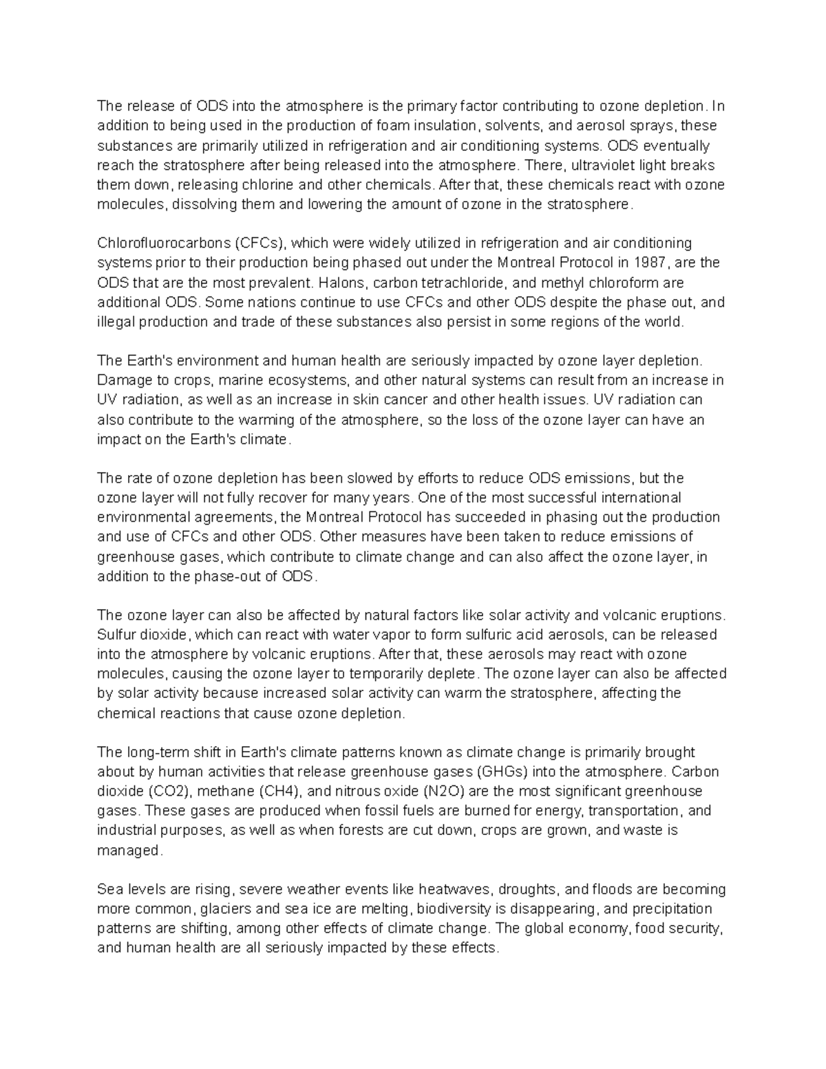 Ozone Depletion Notes - The release of ODS into the atmosphere is the ...