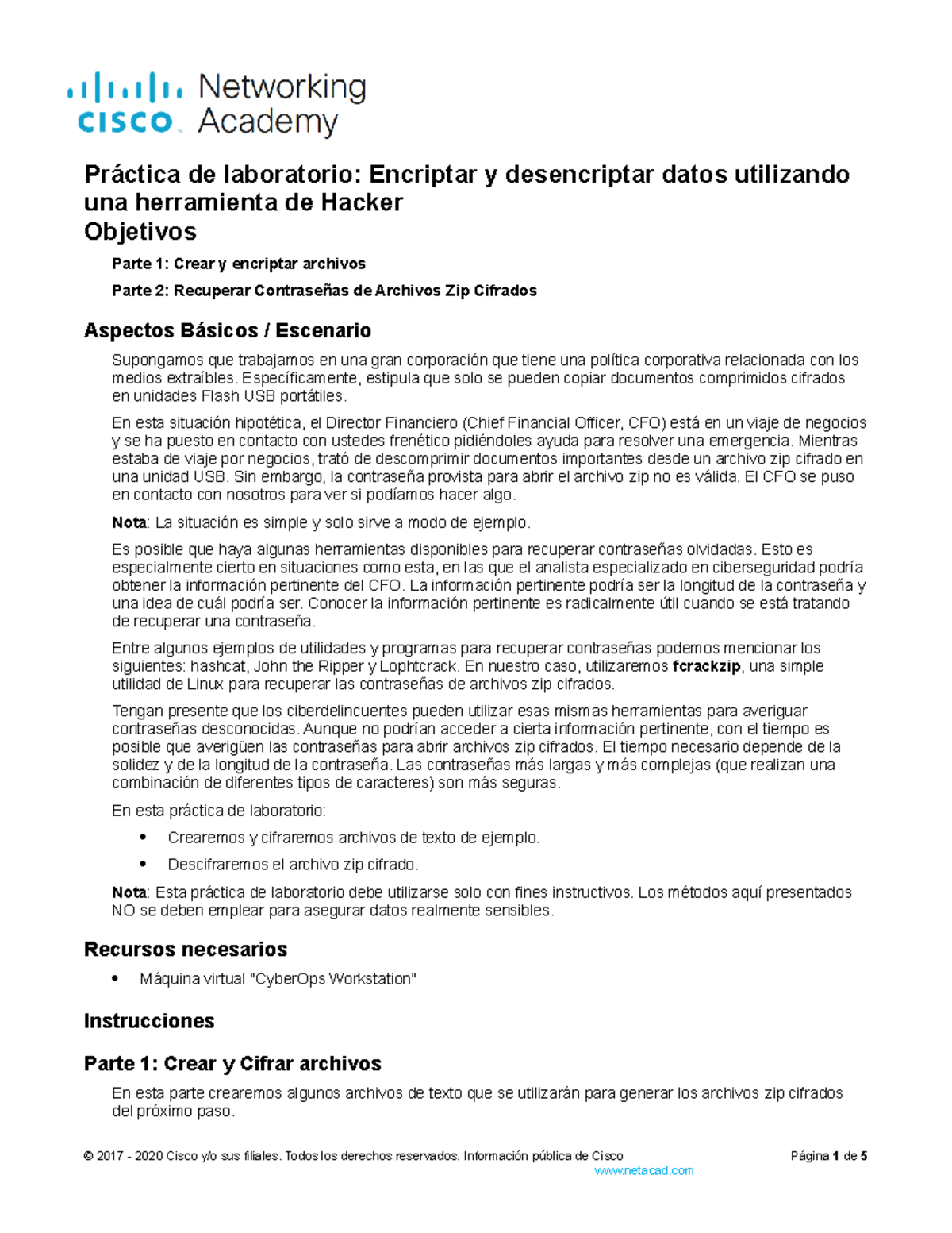 21.2.11 Lab - Encrypting and Decrypting Data Using a Hacker Tool - Práctica de laboratorio ...