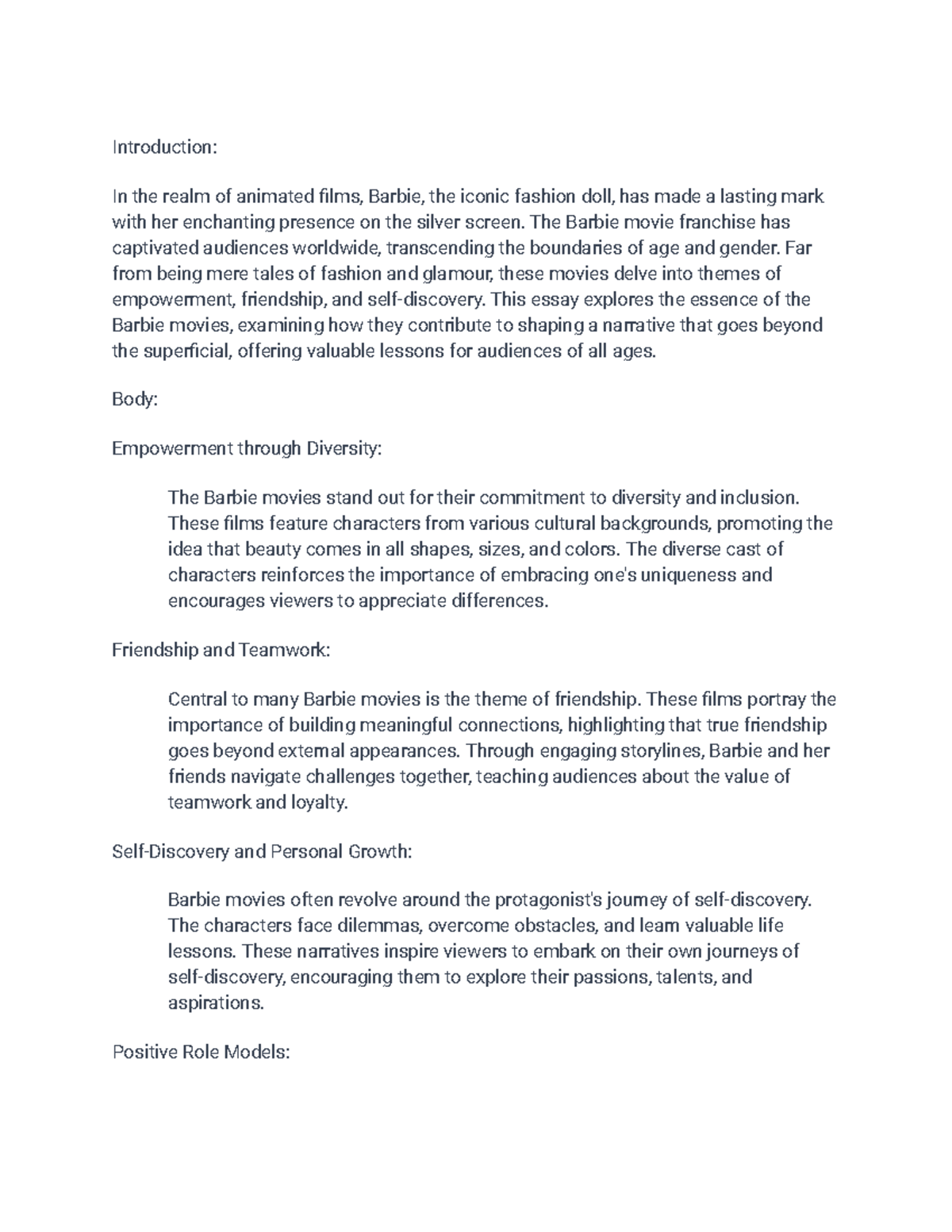 Barbie Movie Reflection - Introduction: In the realm of animated films ...