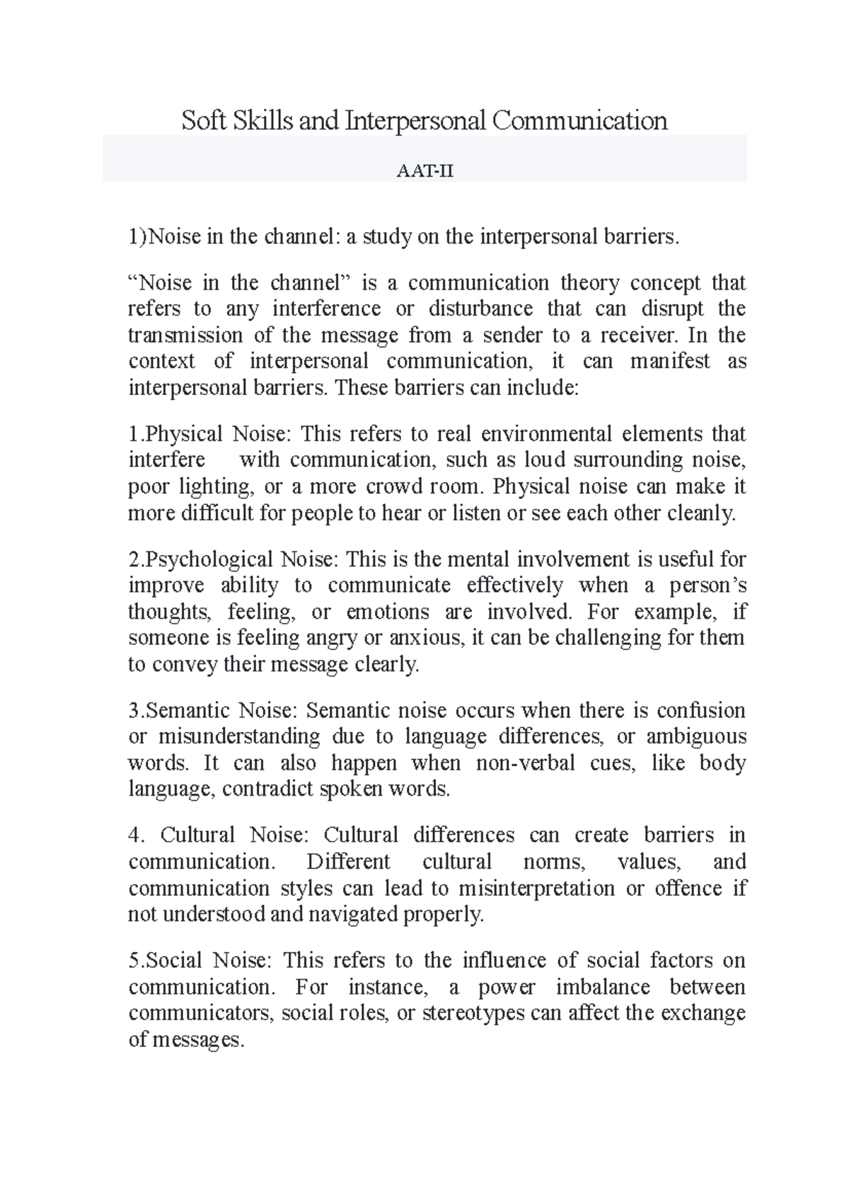 Soft Skills and Interpersonal Communication - Soft Skills and ...