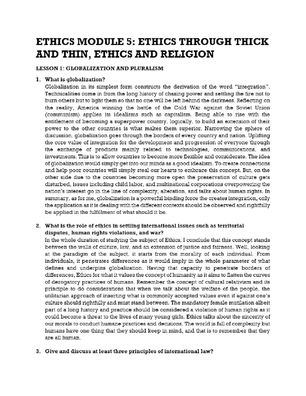 Ethics Module 5 - COM 410 - Studocu