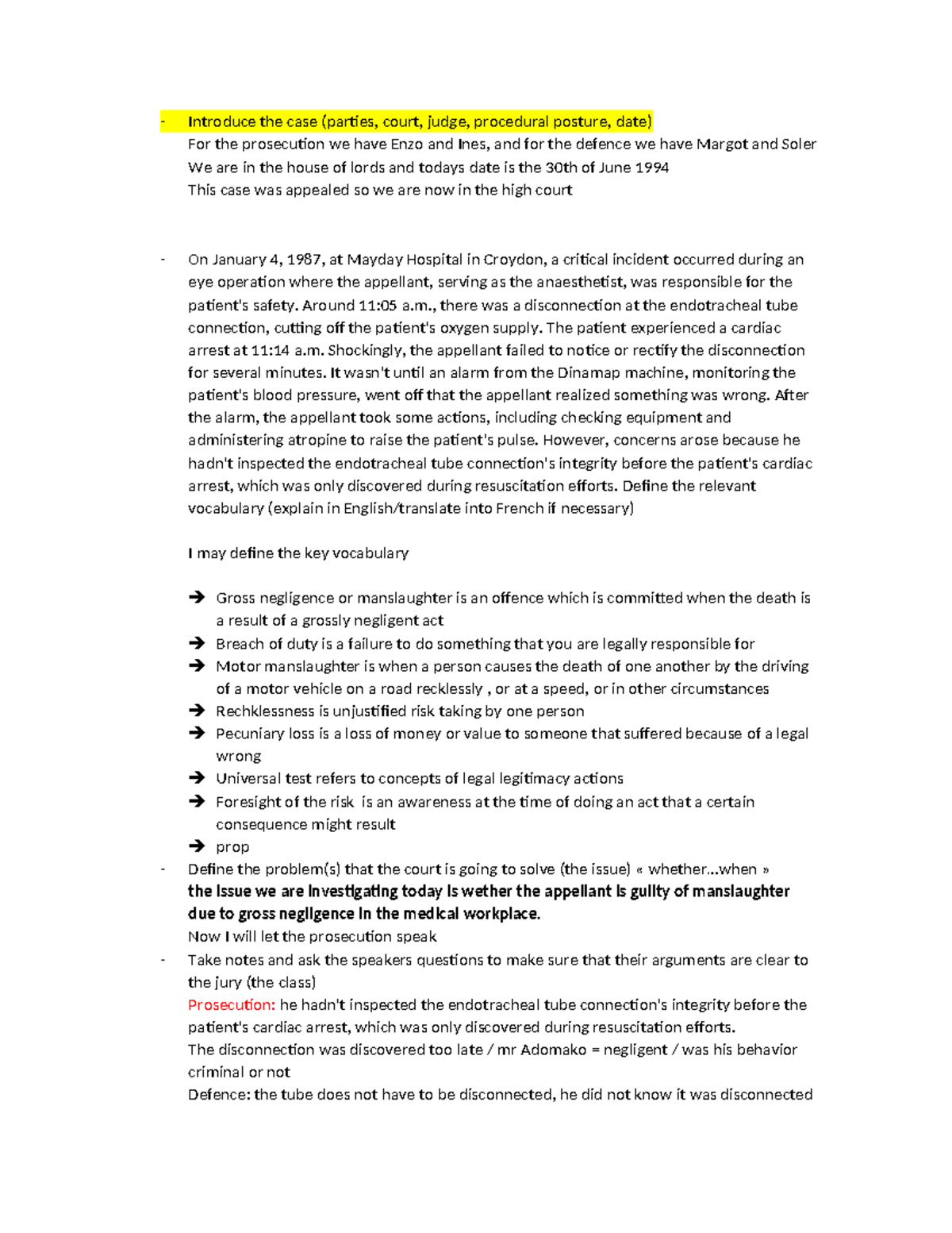 Rv Adomako - exemple de preparation d'une fiche d'arret - Introduce the ...