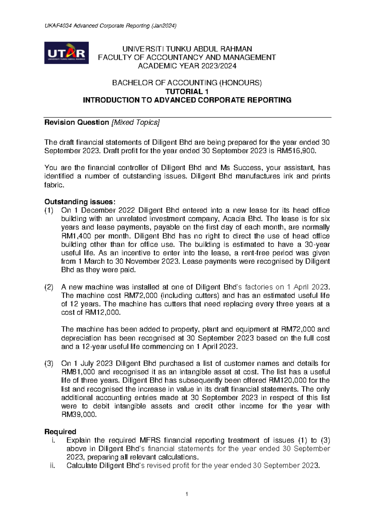 UKAF4034-ACR-Tutorial 1-A (Revision) - UKAF4034 Advanced Corporate ...
