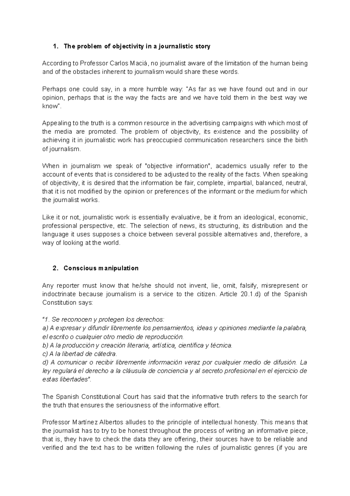 3. Journalistic ethical dilemmas and challenges - 1. The problem of ...