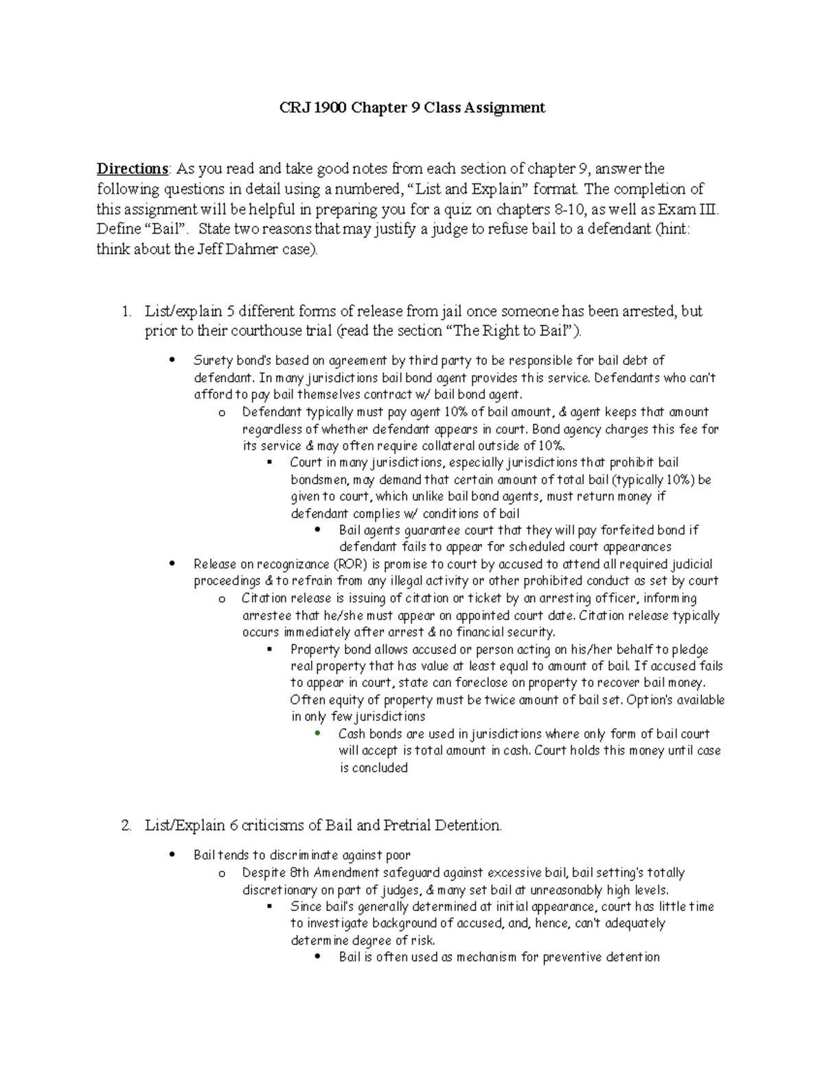 CRJ 1900 Chapter 9 Class Assignment - CRJ 1900 Chapter 9 Class ...