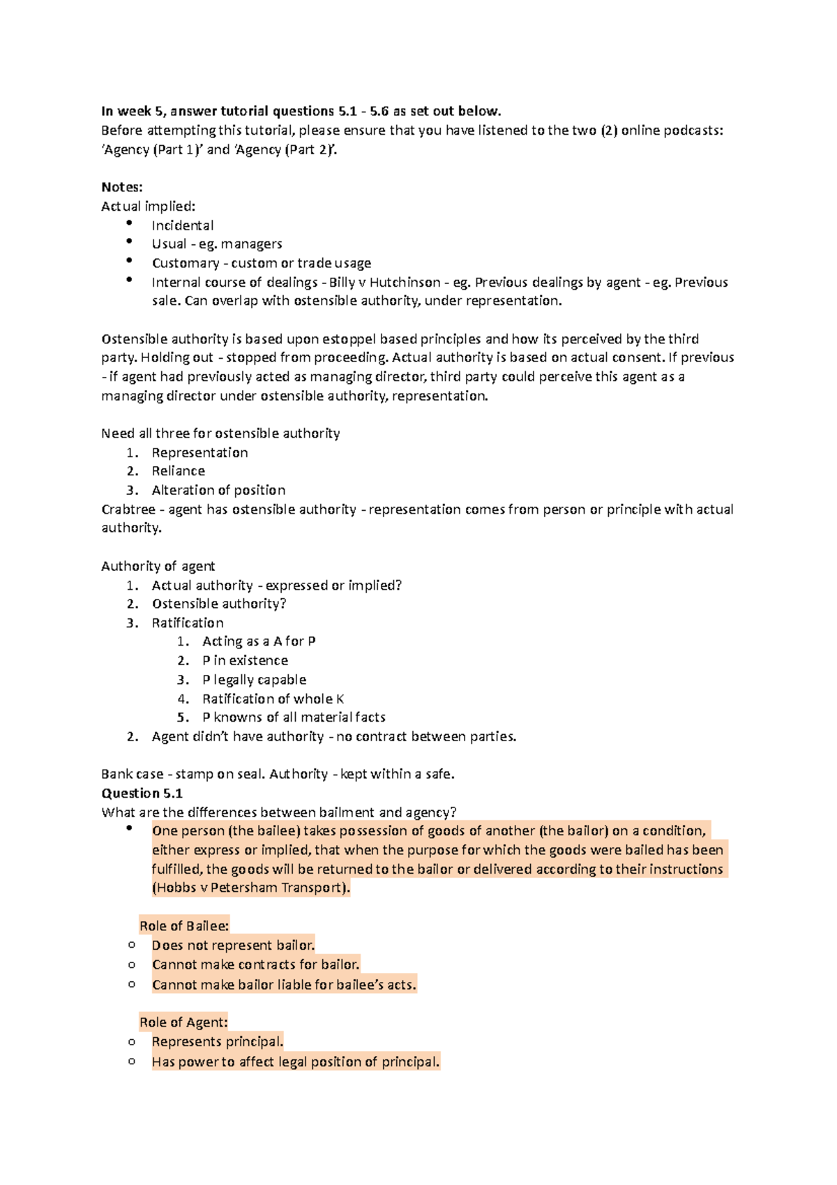 W5 - Tutorial Q and A - LLB204 - QUT - Studocu