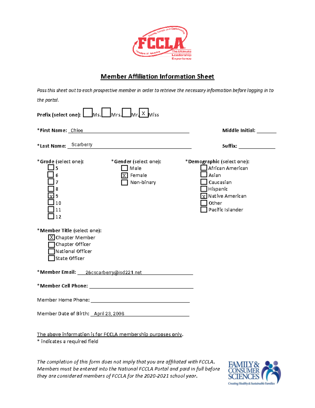 Member Affiliation Information Sheet PDF Form - Member Affiliation ...