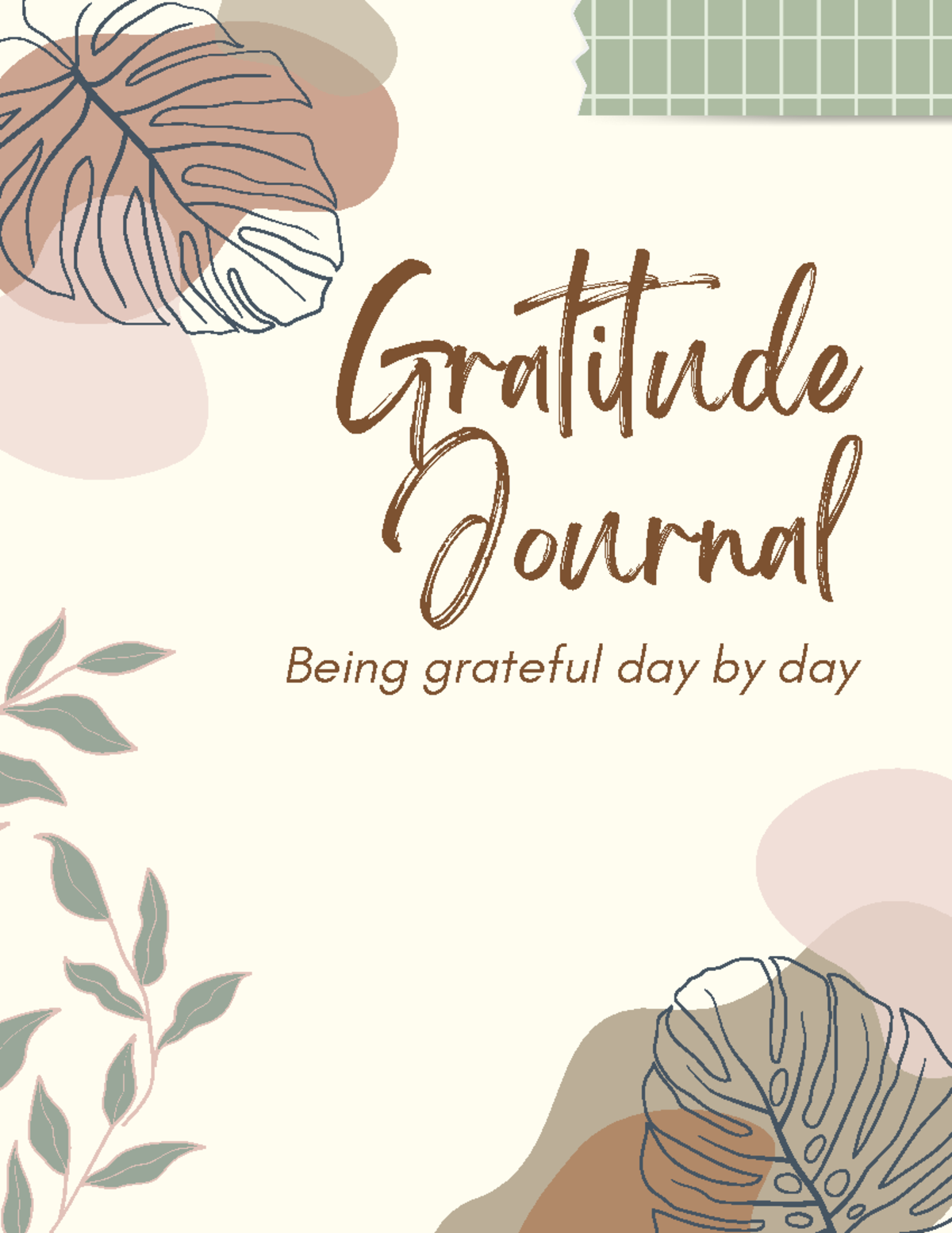 Gratitude Journal Cover - Semiología - Gratitude Being grateful day by ...