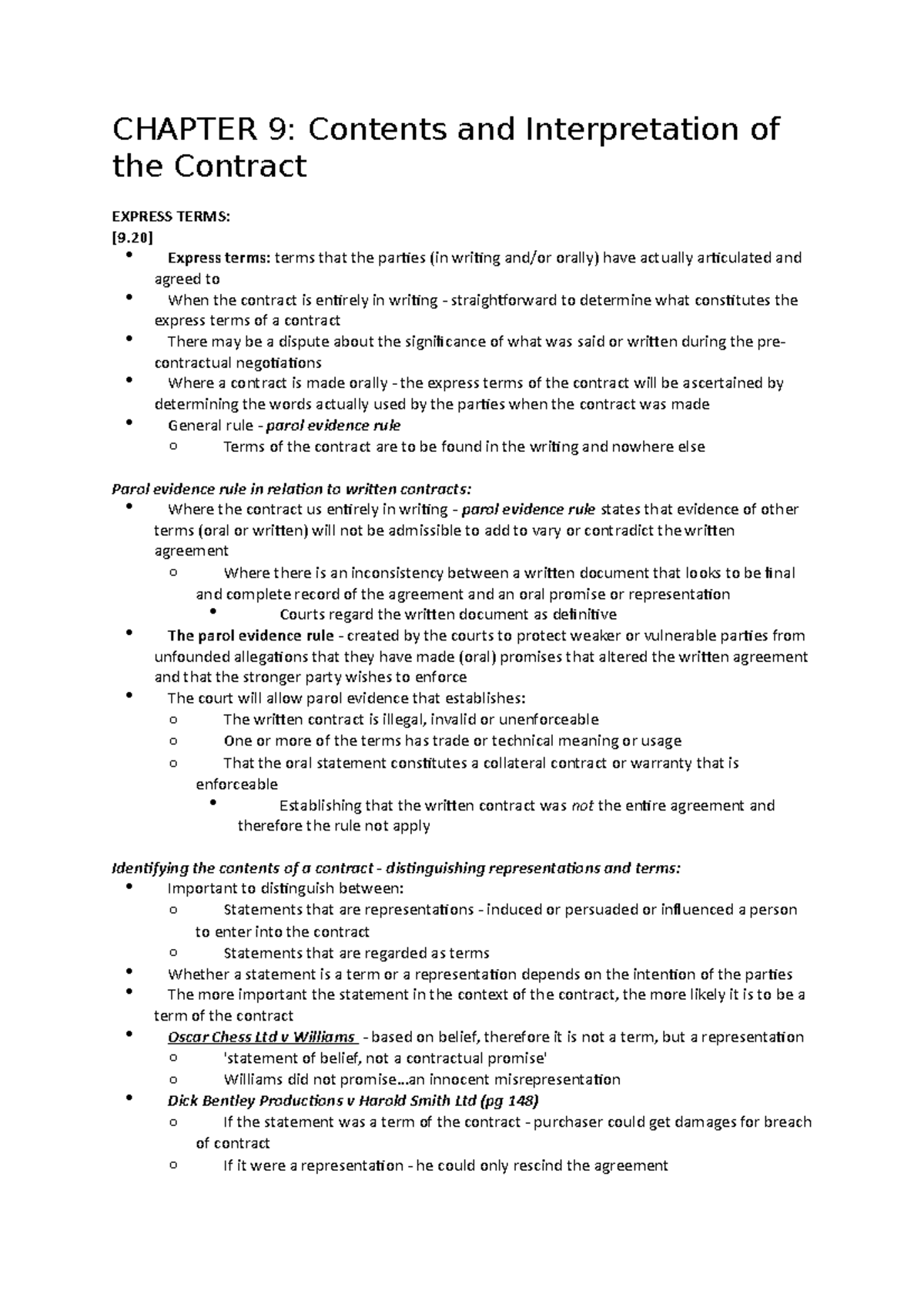Chapter 9 Contents And Interpretation Of The Contract CHAPTER 9 chapter-9-contents-and-interpretation-of-the-contract-chapter-9