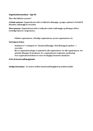 Repetition - Foredragsnoter - TEMA 1: ARBEJDSPROCESSER Scientific management Sorgelig tilstand ...