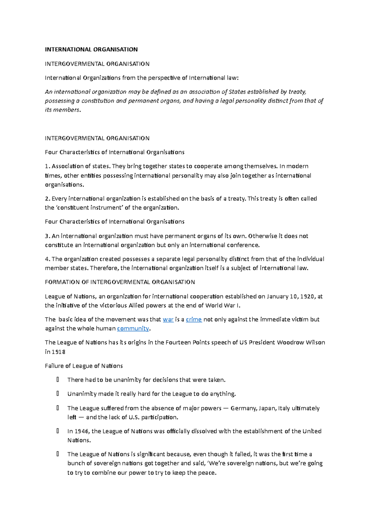 International Organisation 10 -part 2 - INTERNATIONAL ORGANISATION ...