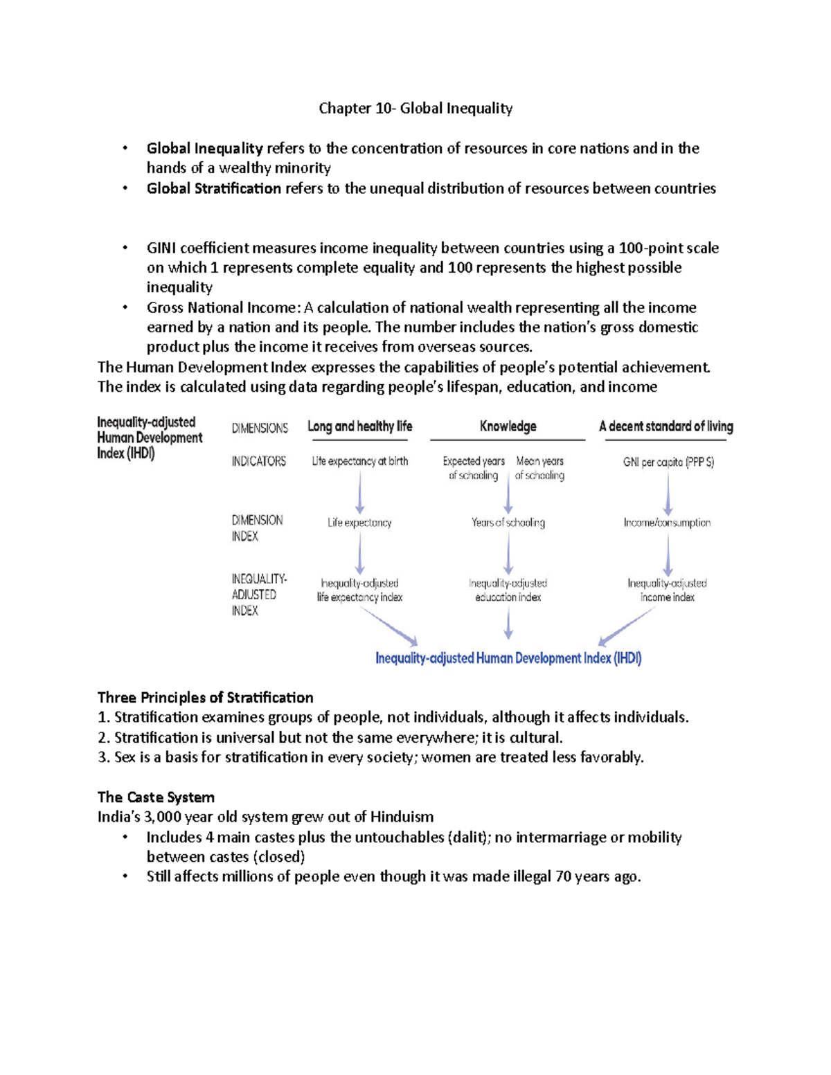 Chapter 10 global inequality - Chapter 10- Global Inequality Global ...