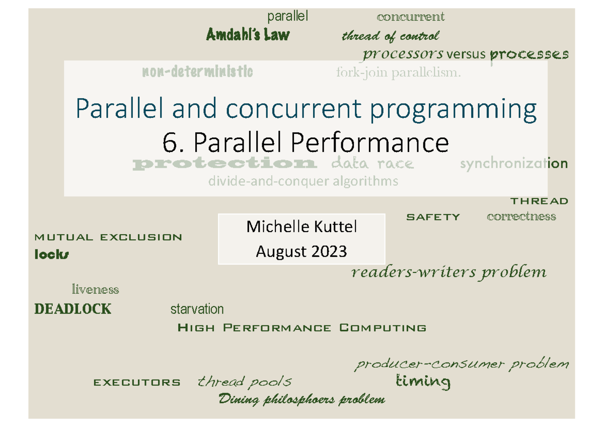 PCP 2023 6 Parallel Performance - parallel concurrent Amdahl’s Law thread of control processors ...