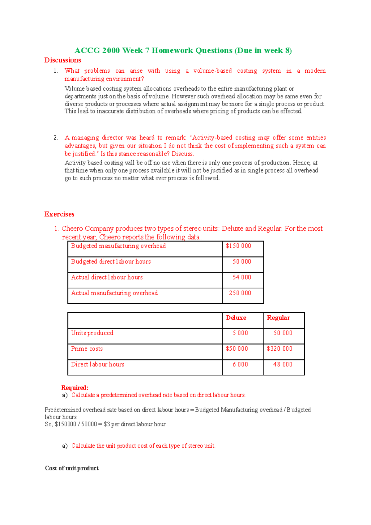 ACCG 2000 Week 7 Homework Questions - ACCG 2000 Week 7 Homework Questions (Due in week 8) - Studocu