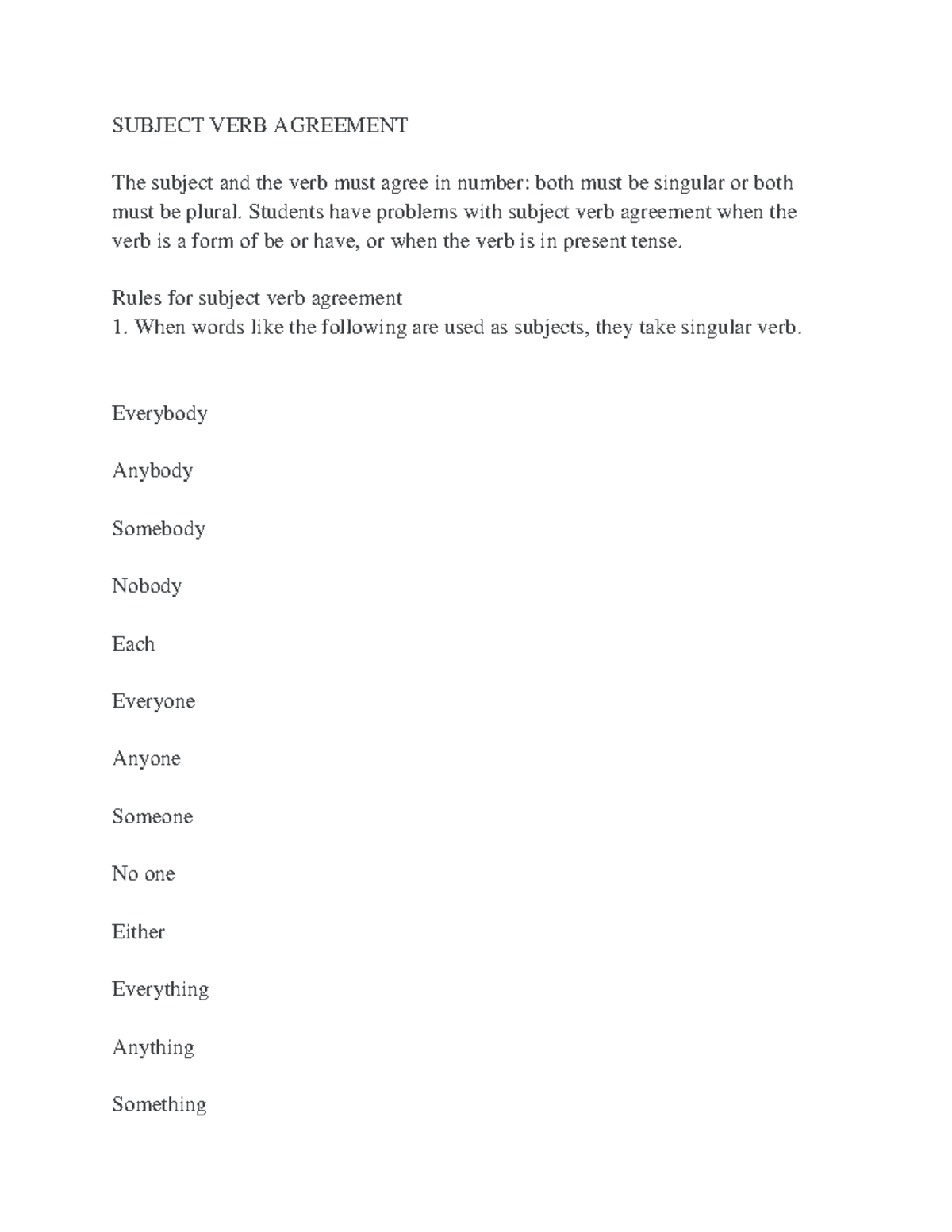 Subject VERB Rules Gfygfyg SUBJECT VERB AGREEMENT The Subject And subject-verb-rules-gfygfyg-subject-verb-agreement-the-subject-and