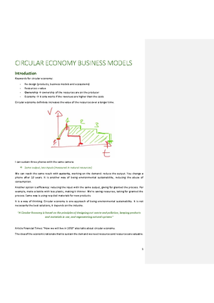 Exam circular economy business models - CIRCULAR ECONOMY BUSINESS ...