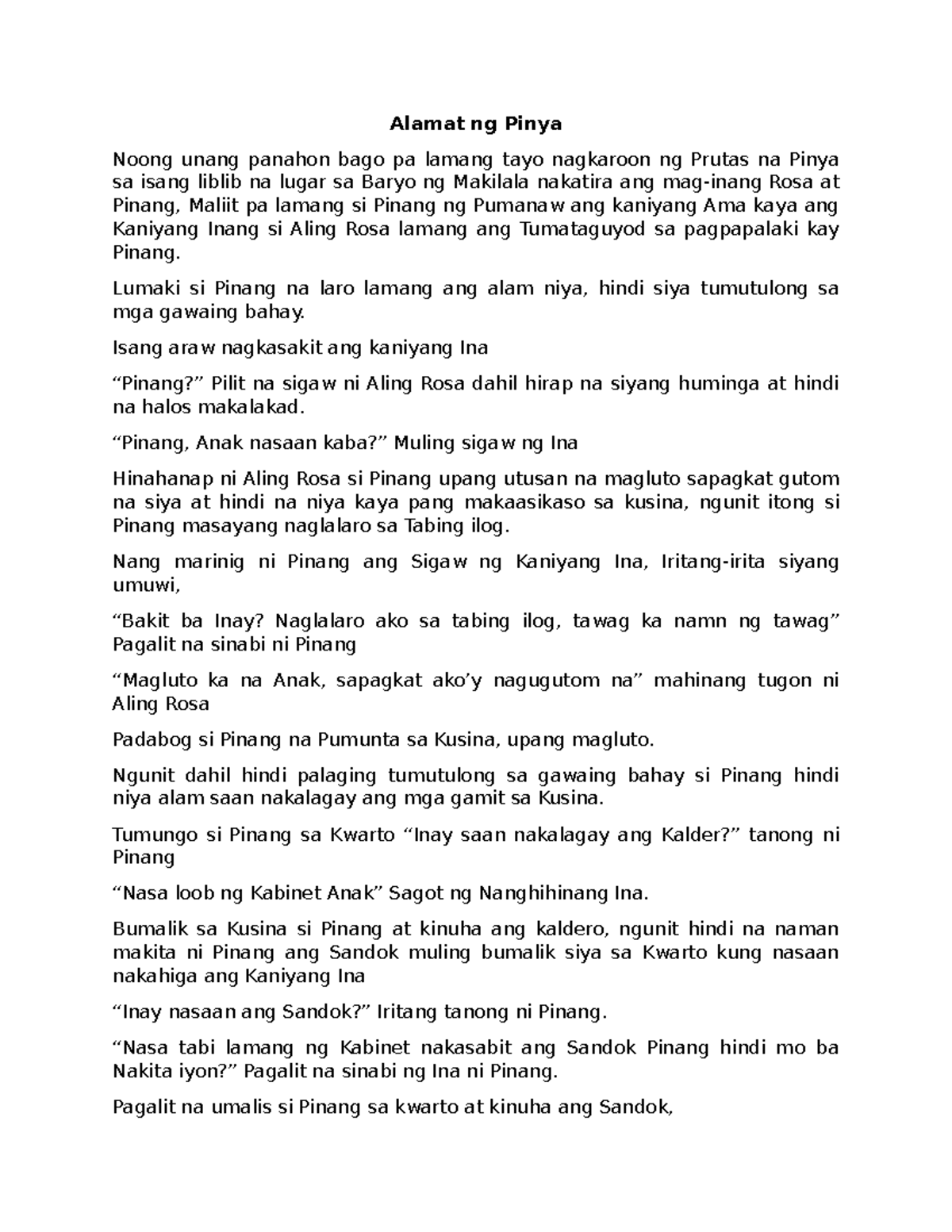 Alamat ng Pinya - BASAHIN NYO NALANG NAPAPAGOD NA AKO!!! - Alamat ng ...