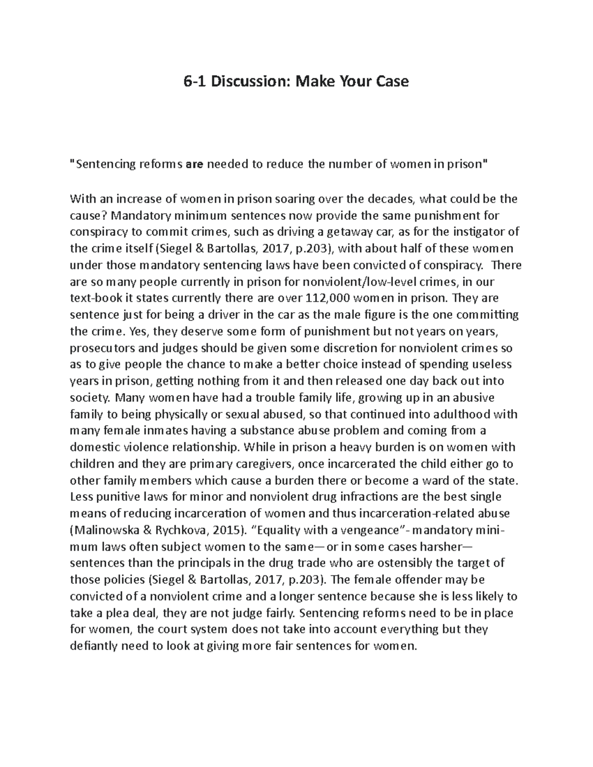 6-1 Discussion - Make Your Case - CJ 210 - 6-1 Discussion: Make Your ...