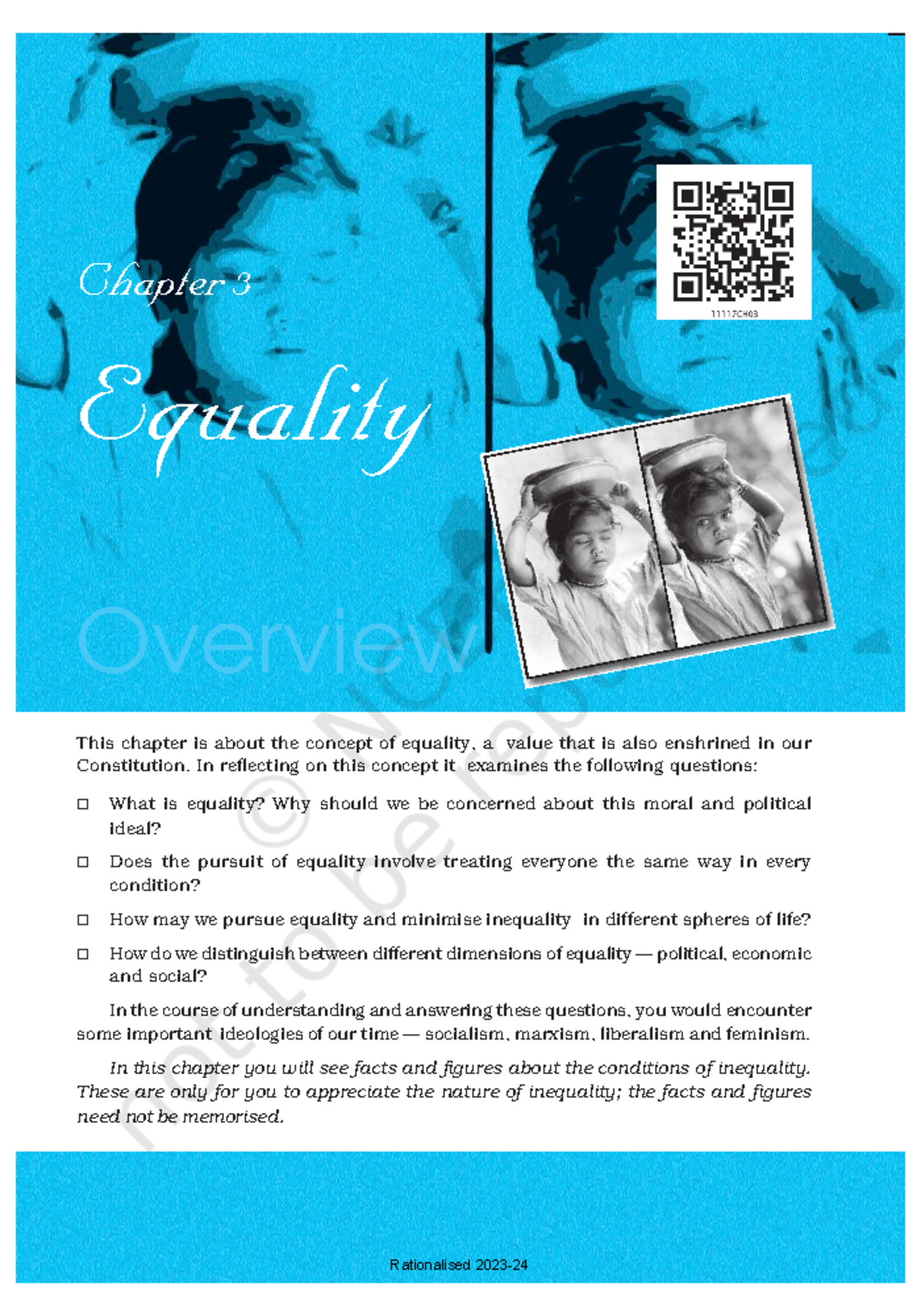 11th equality - Chapter 3 Equality This chapter is about the concept of ...