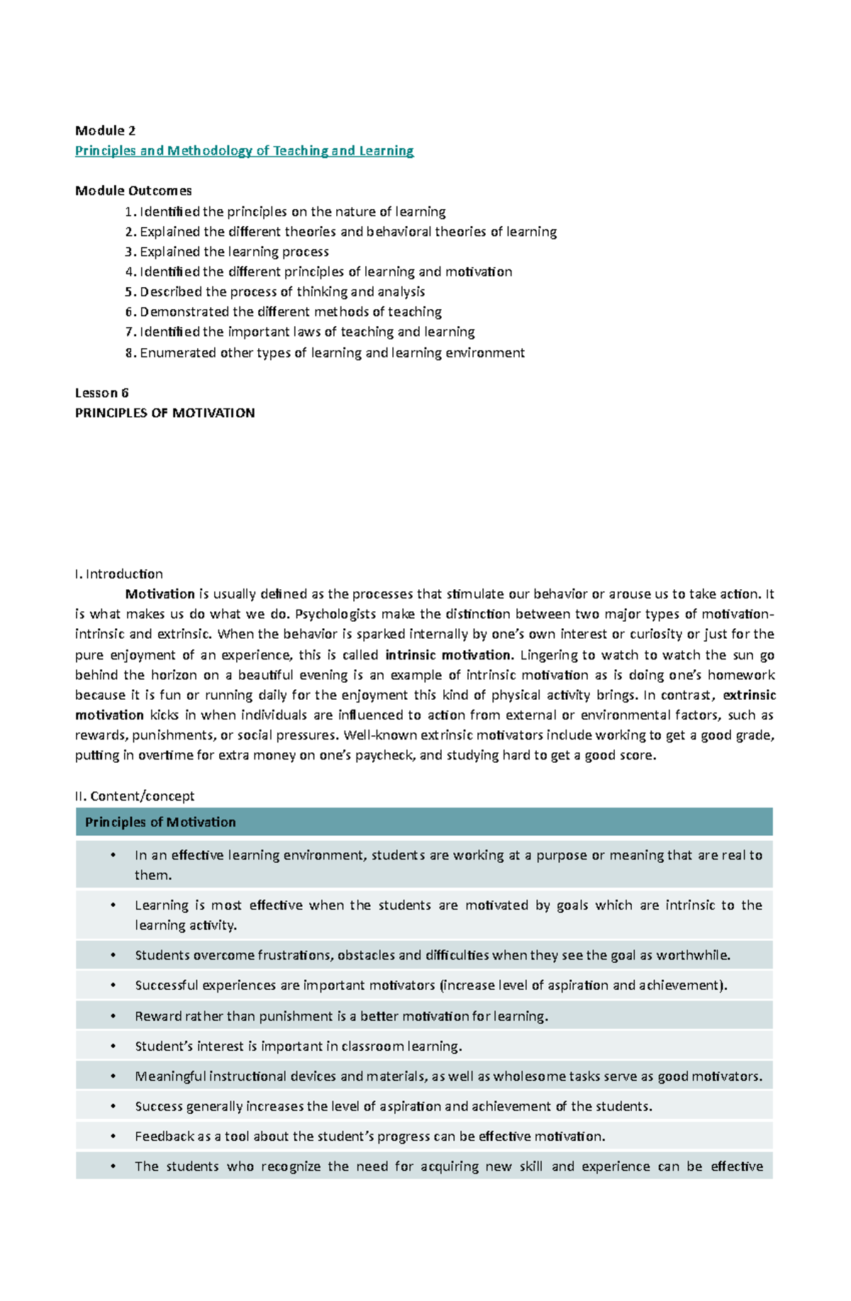 Principles-OF- Motivation - Module 2 Principles and Methodology of ...