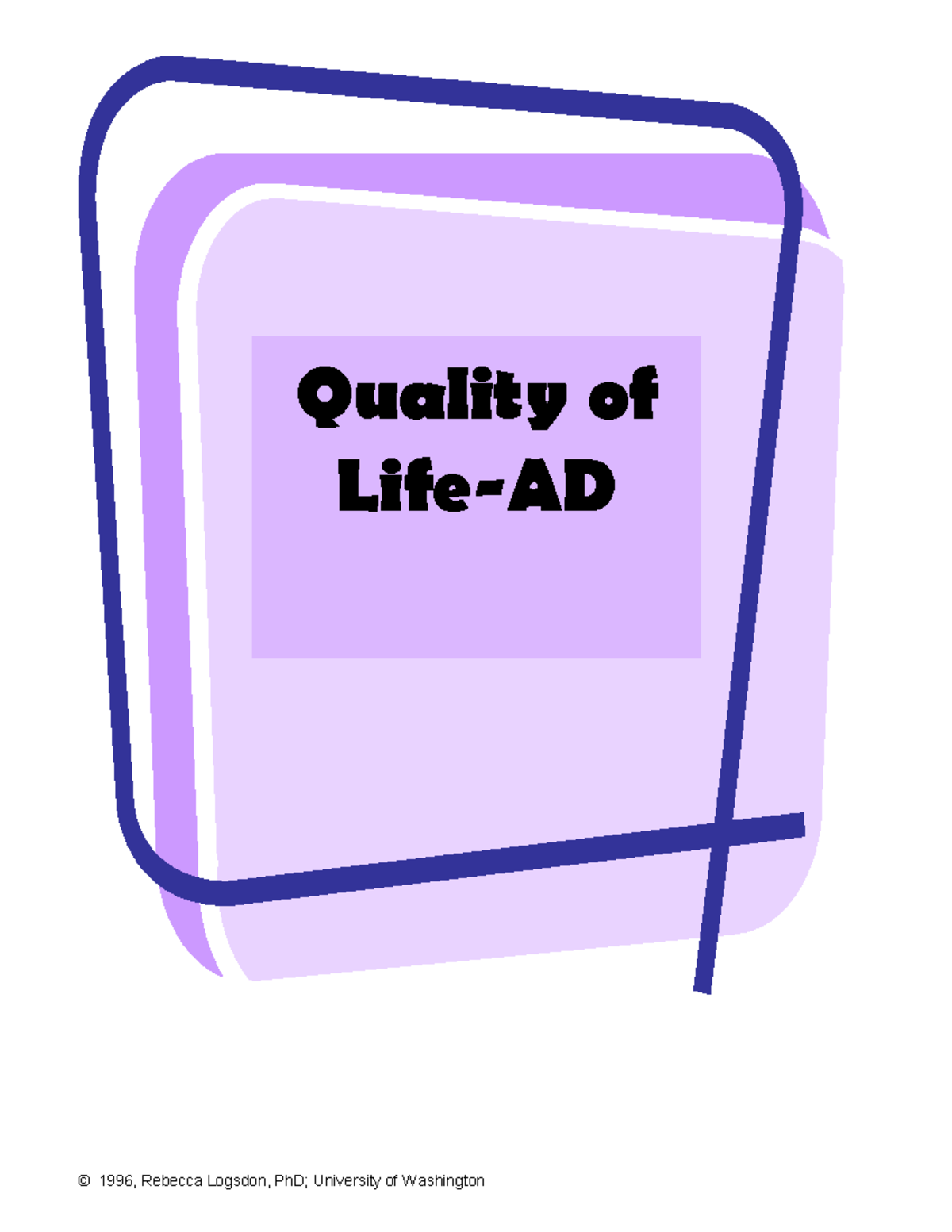 QOL-AD - Assessment - Quality of Life -AD Brief Descriptive Information ...