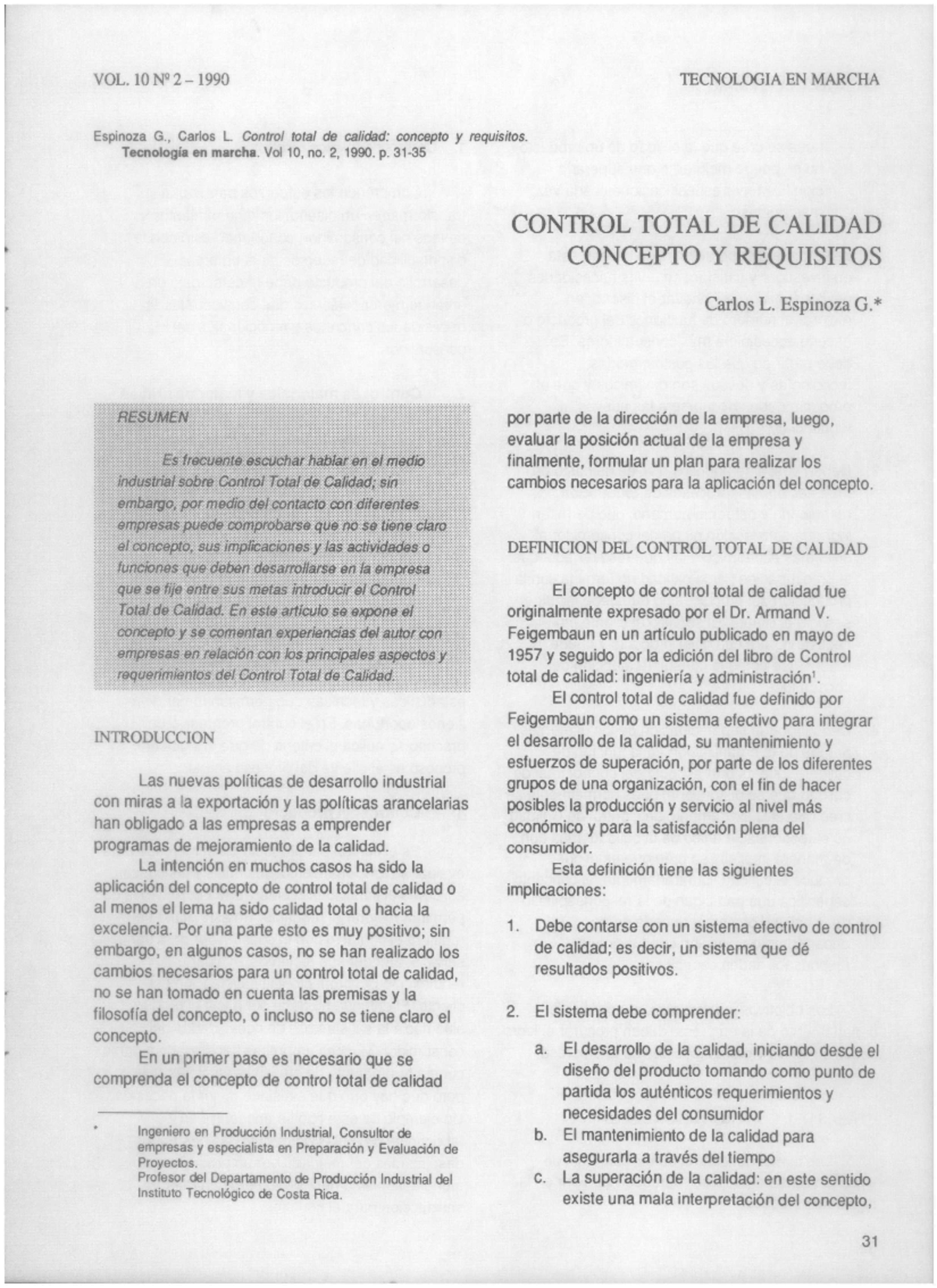 Control DE Calidad - Administracion de Personal - Studocu
