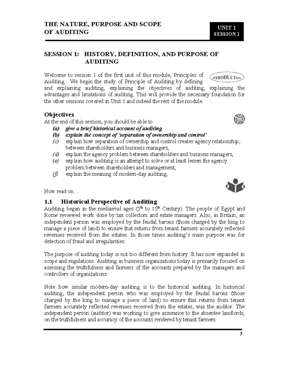 Lecture 1 Notes On Audit And Review The Nature Purpose And Scope Of Auditing Session 1