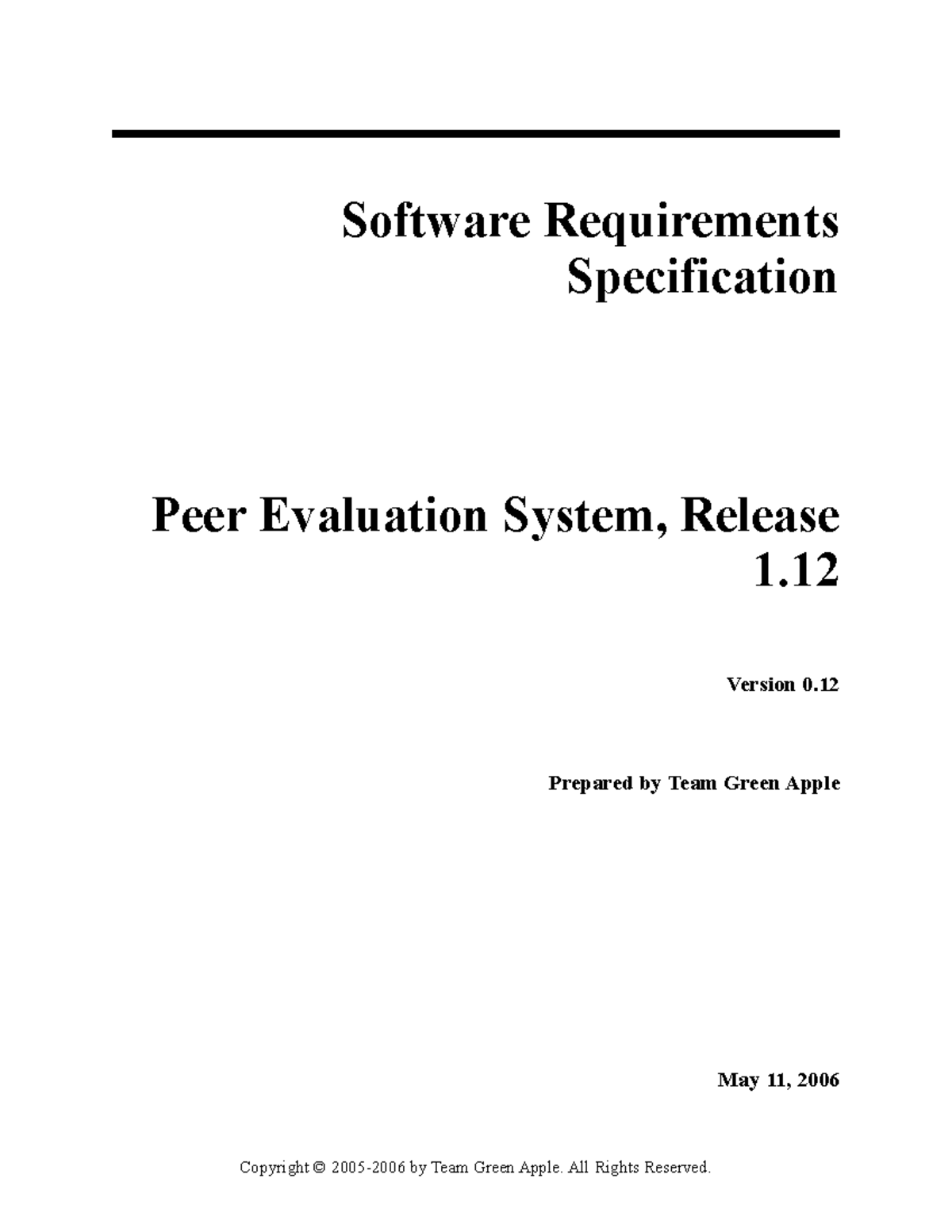 SRS - ITS AN SRS - Software Requirements Specification Peer Evaluation ...