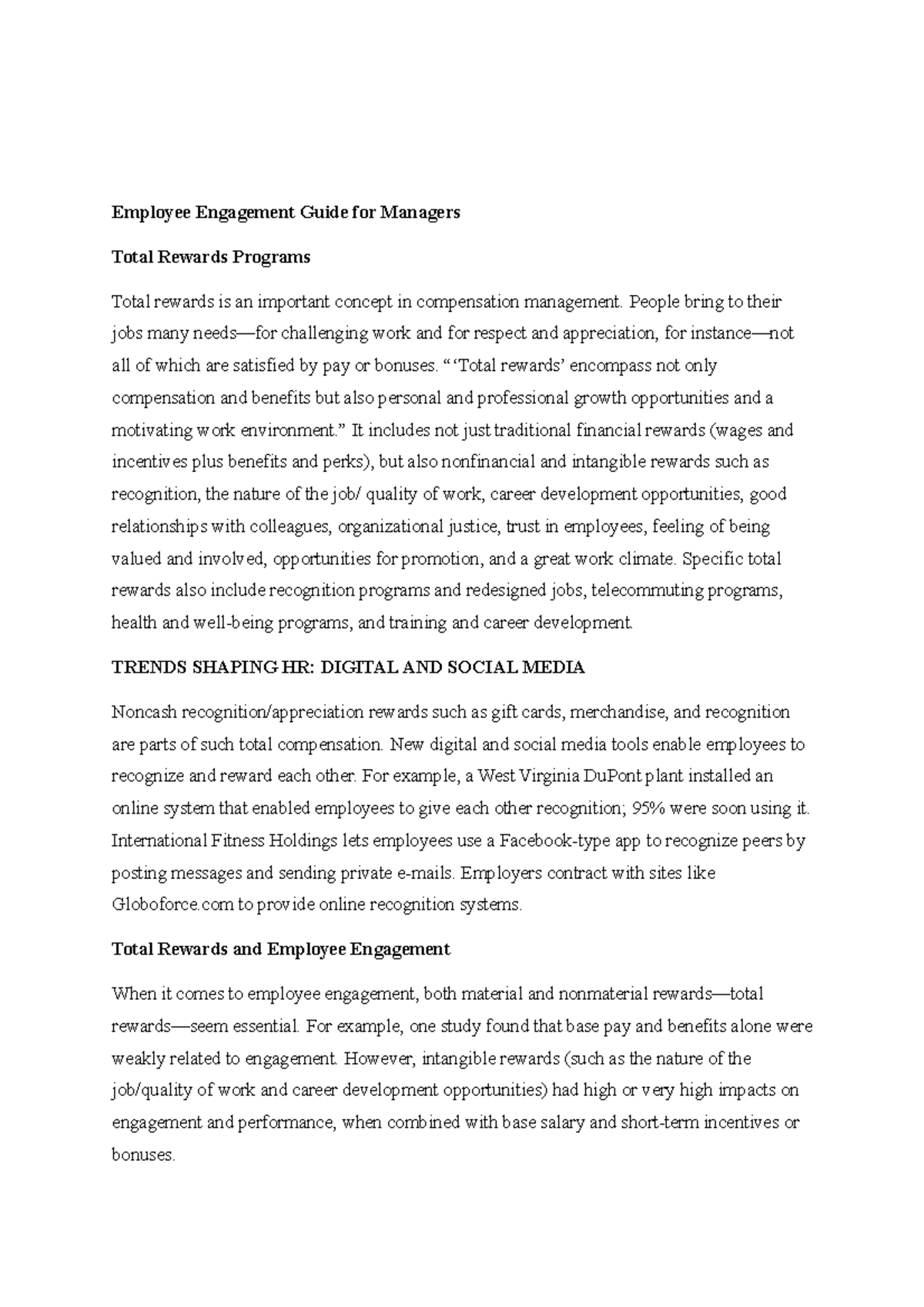 Employee Engagement Guide for Managers - People bring to their jobs ...