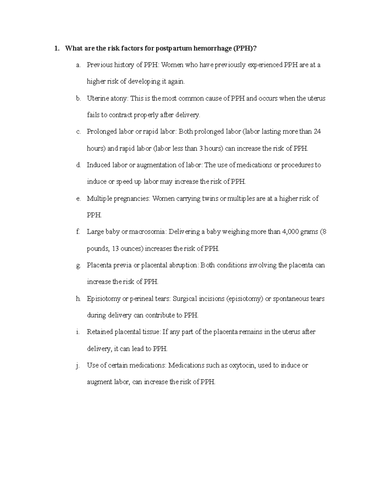 NR327 Pre SIM Questions Macey Polenski - What are the risk factors for ...