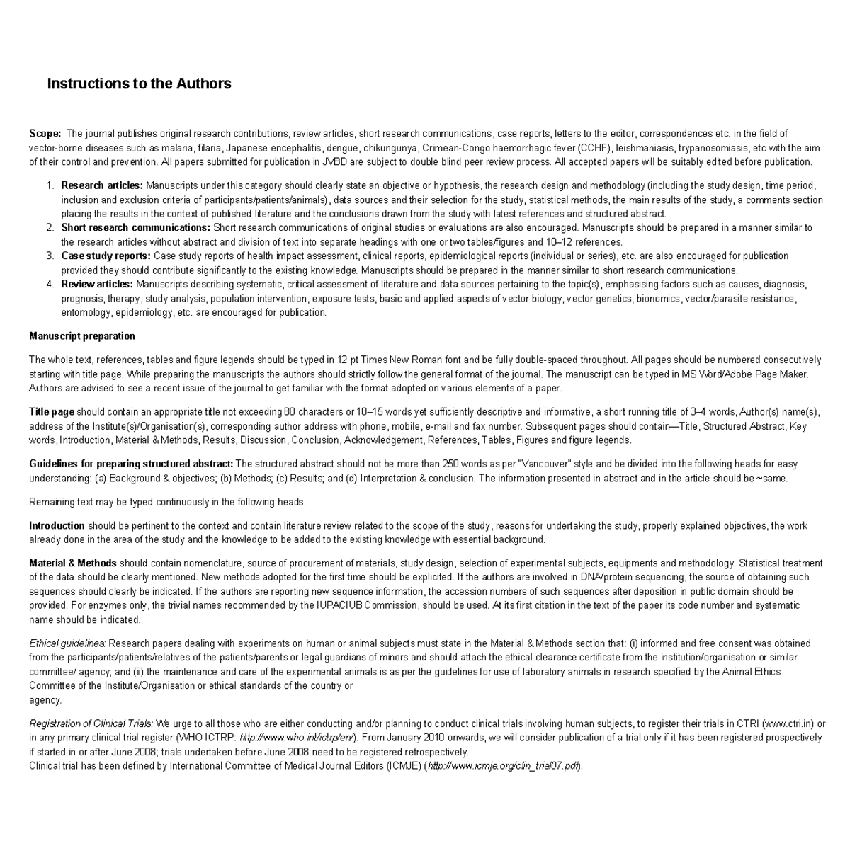 Instructions - requirements for publishing - Instructions to the Authors Scope: The journal ...