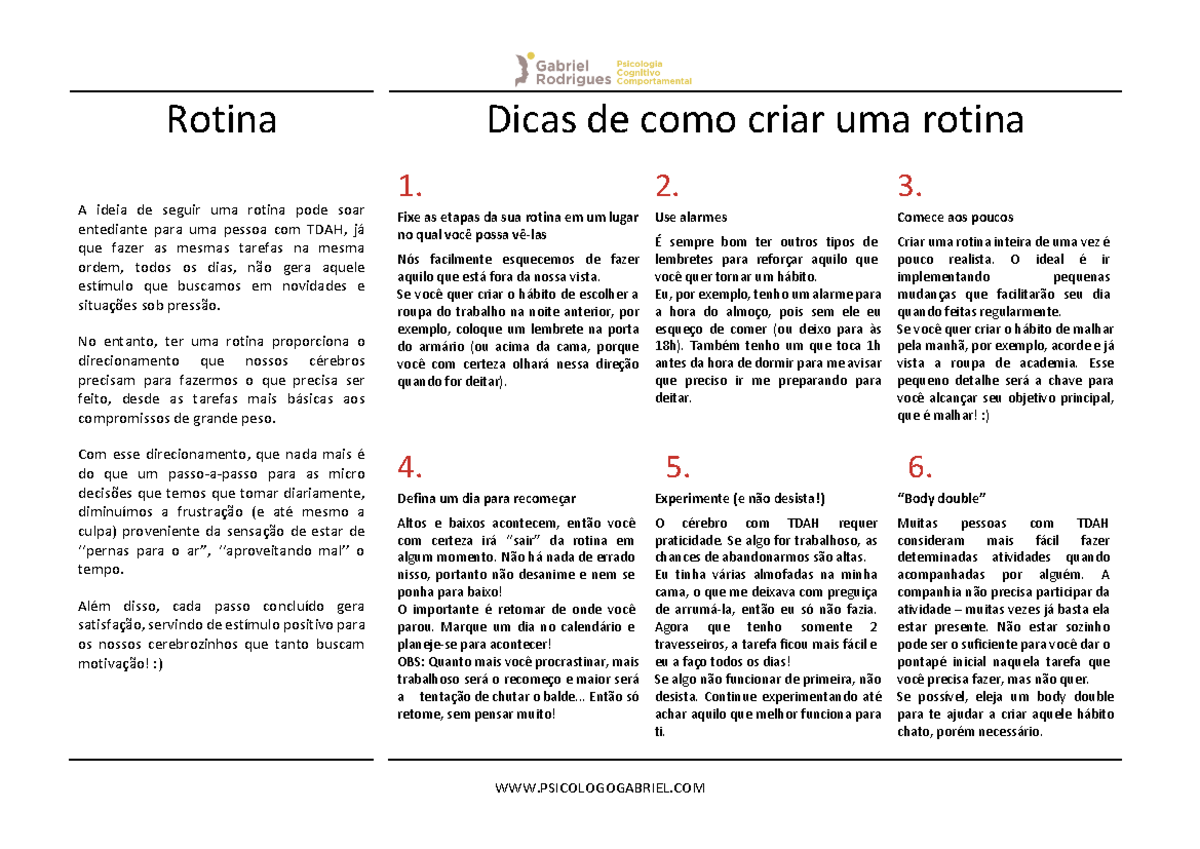 Criando UMA Rotina - mto bom - Rotina Dicas de como criar uma rotina A ...