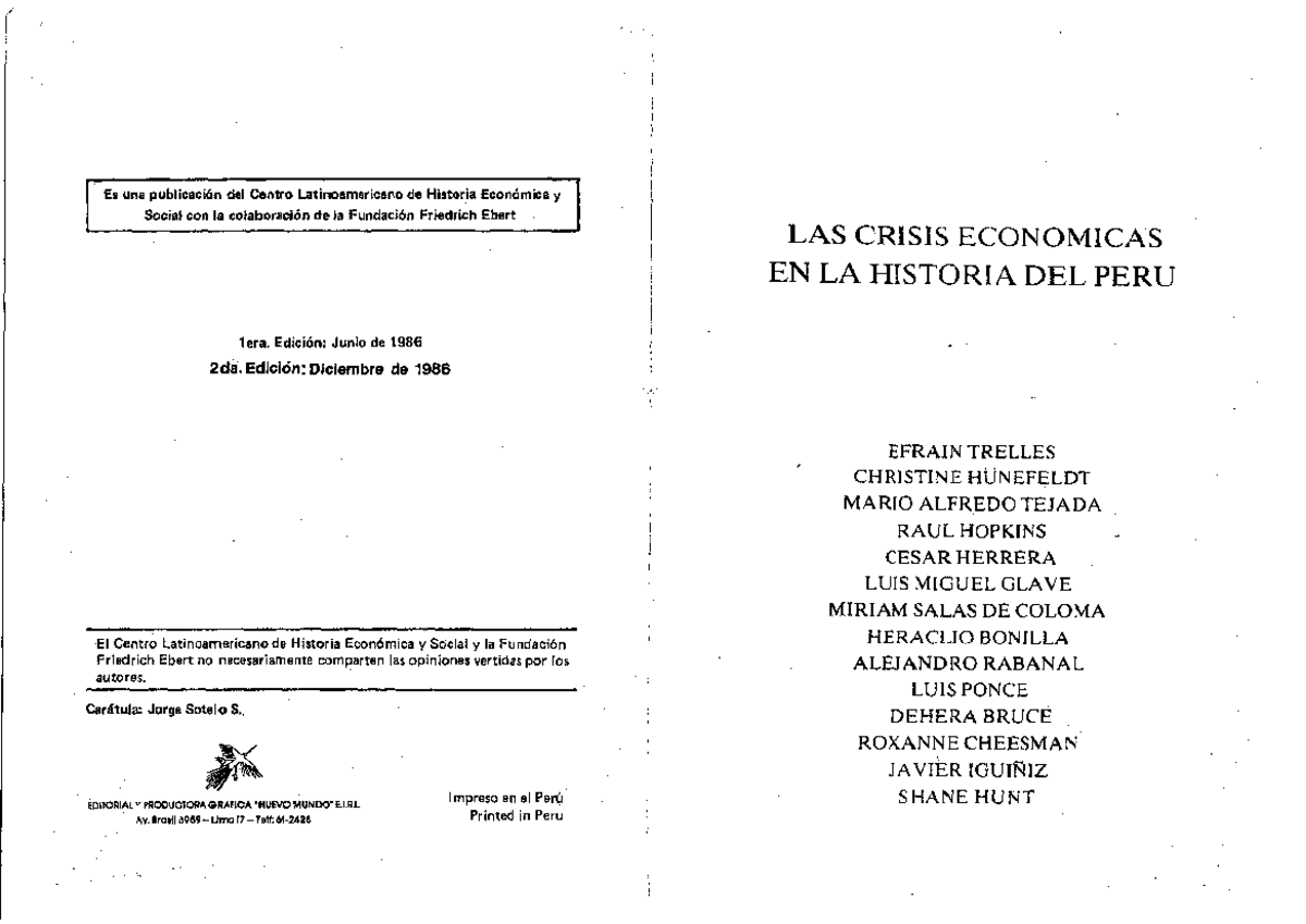Crisis económicas en la historia del Perú - EFRAIN TRELLES CHRJSTINE ...