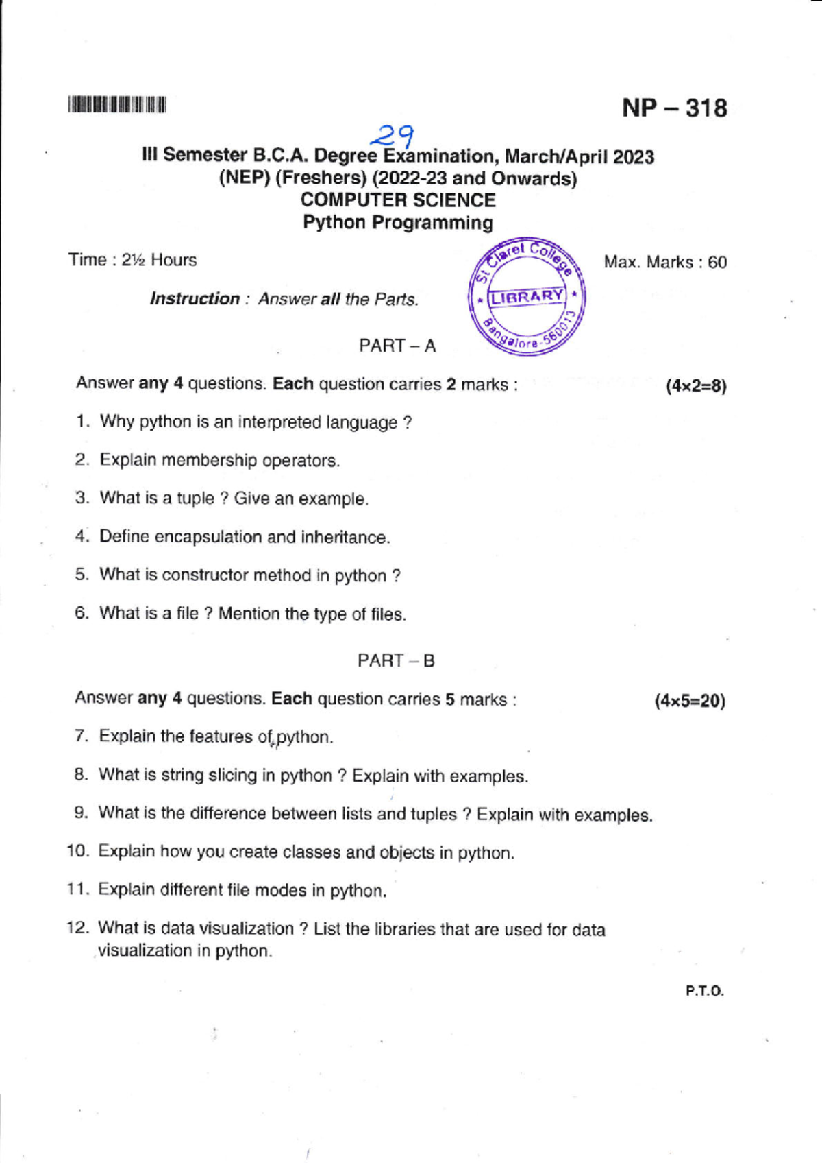 29Python Programming March 2023 - r iiltiilfifi ffi tililtiiltffitiili ...